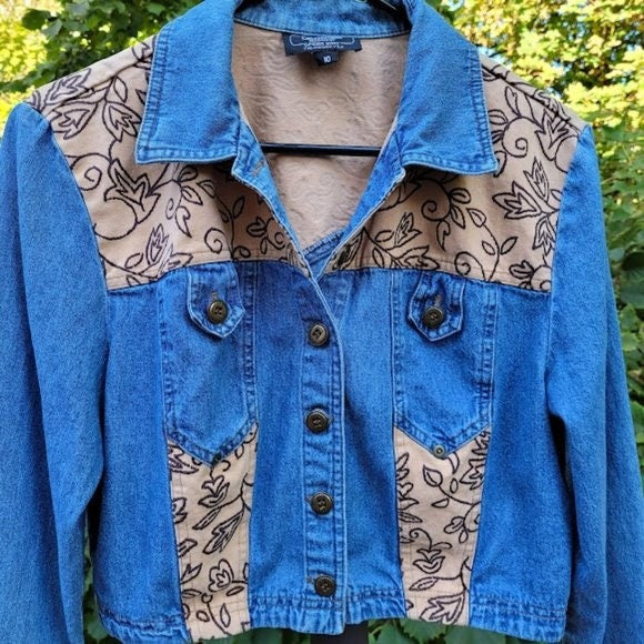 Vintage Western Wear Denim Cowgirl Crop Top by PG Collection by Ginger ...