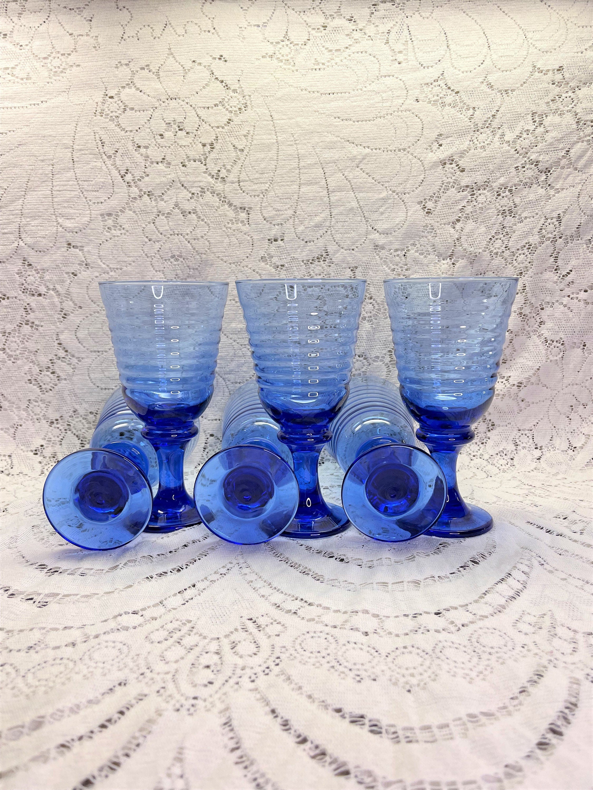 Vintage Libbey Cobalt Sirrus Wine Glasses by Libbey | Shop THRILLING
