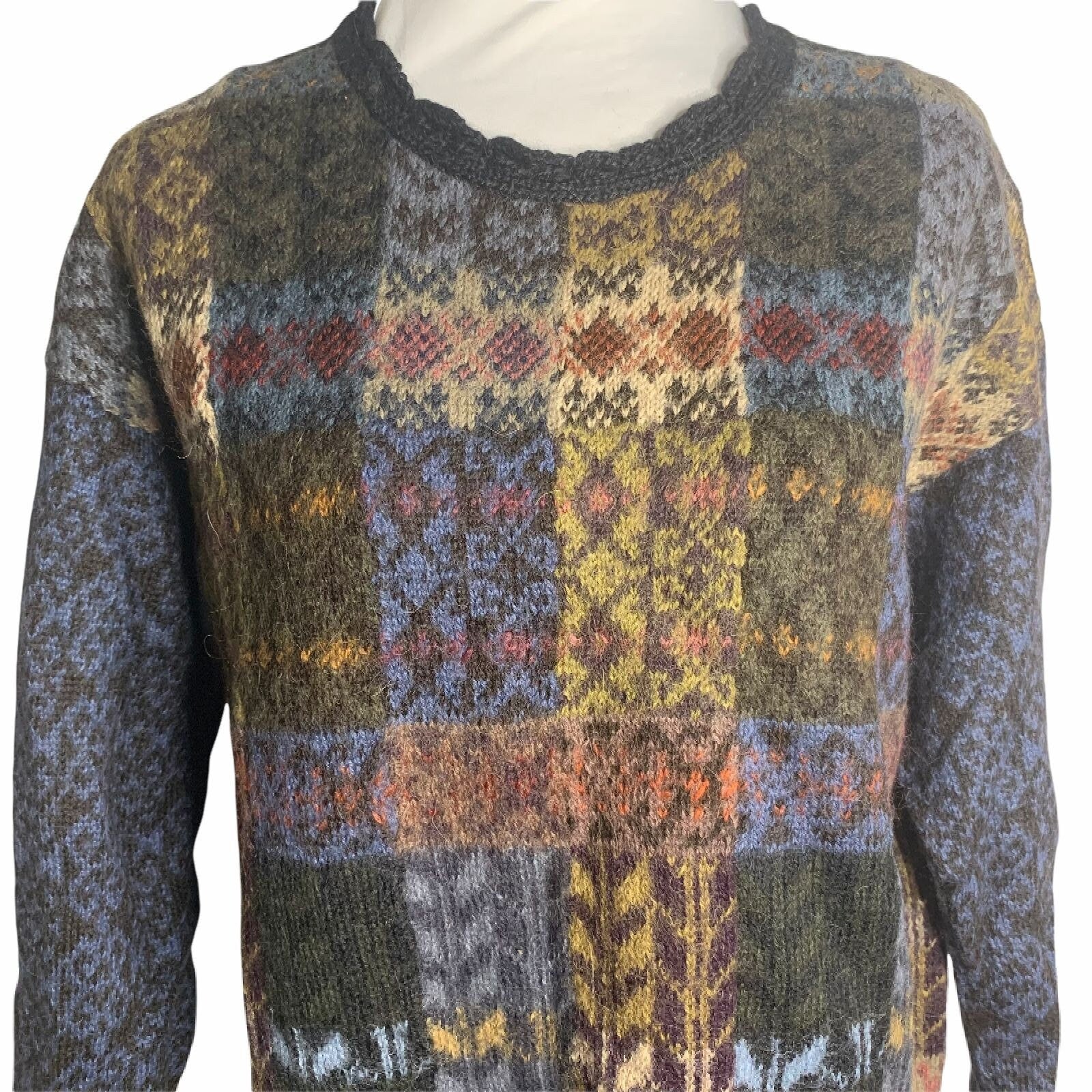 Vintage Peruvian Connection Alpaca Sweater S Multicolored Knit Pullover ...