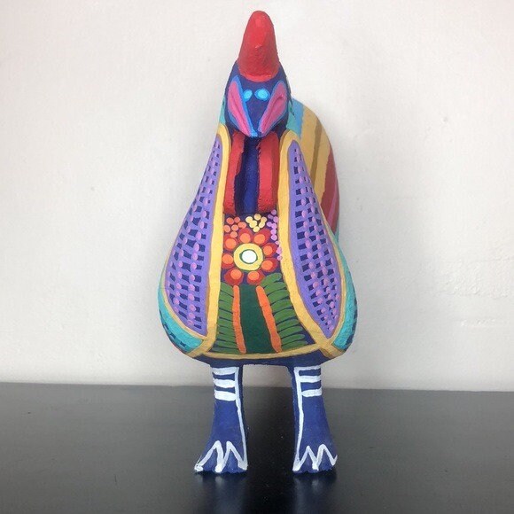 Vintage Oaxaca Rooster Folk Art Wood Figurine | Shop THRILLING