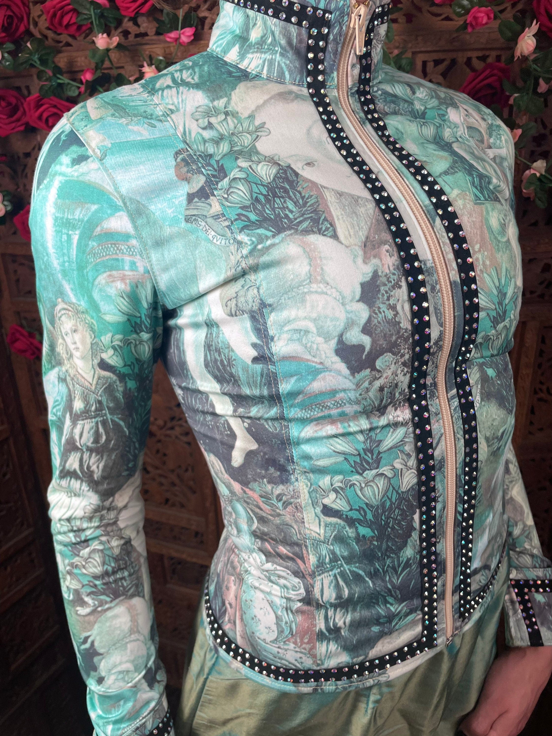 Vintage 90s Diane Olsen Designer Hand Swarovski Teal Botticelli ...