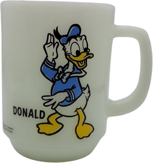 Vintage Donald Duck Milk Glass Coffee Cup by Anchor Hocking | Shop ...