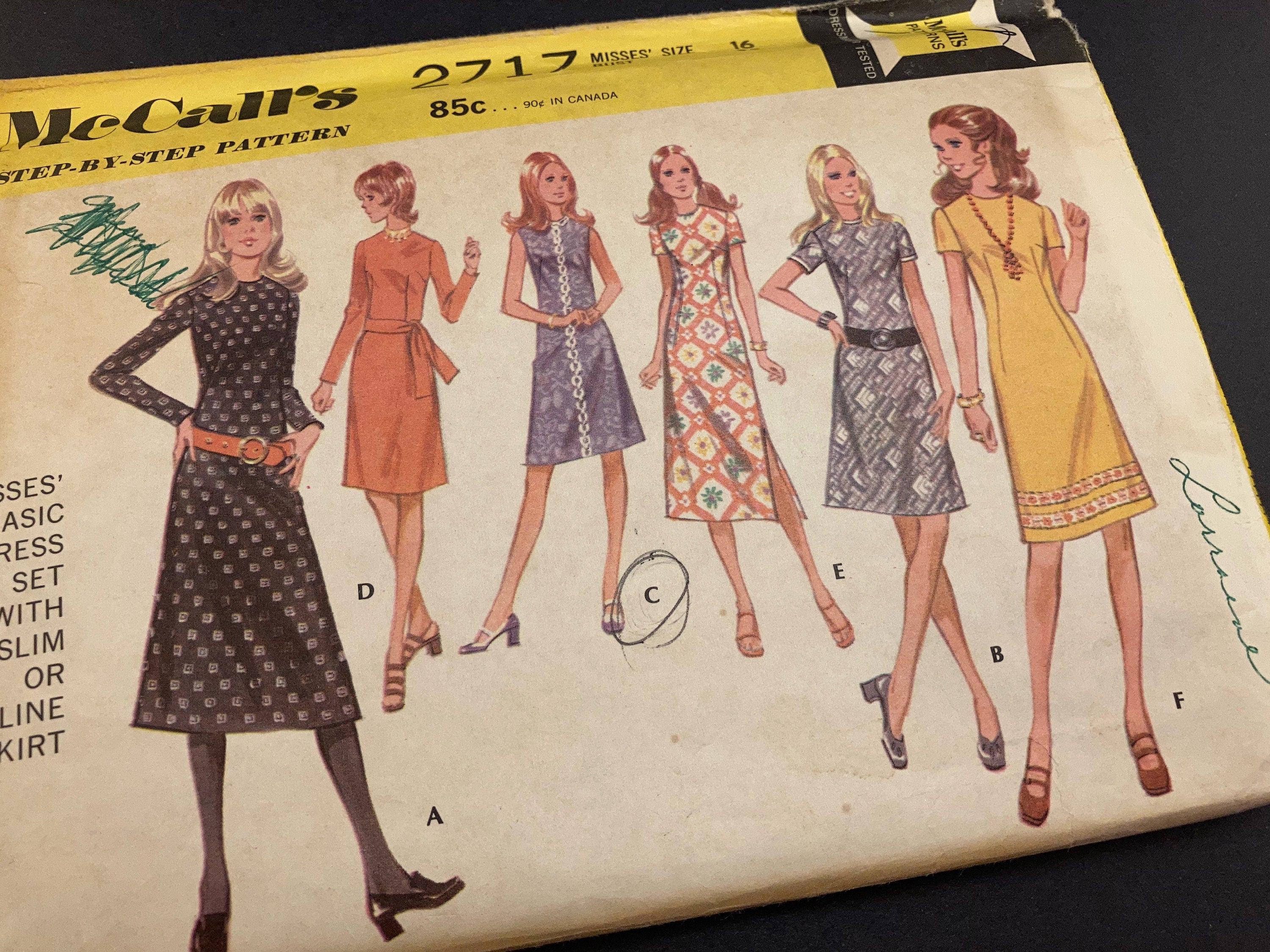 70s Vintage Shift Dress Belt Mccalls Sewing Pattern by Mccalls | Shop ...