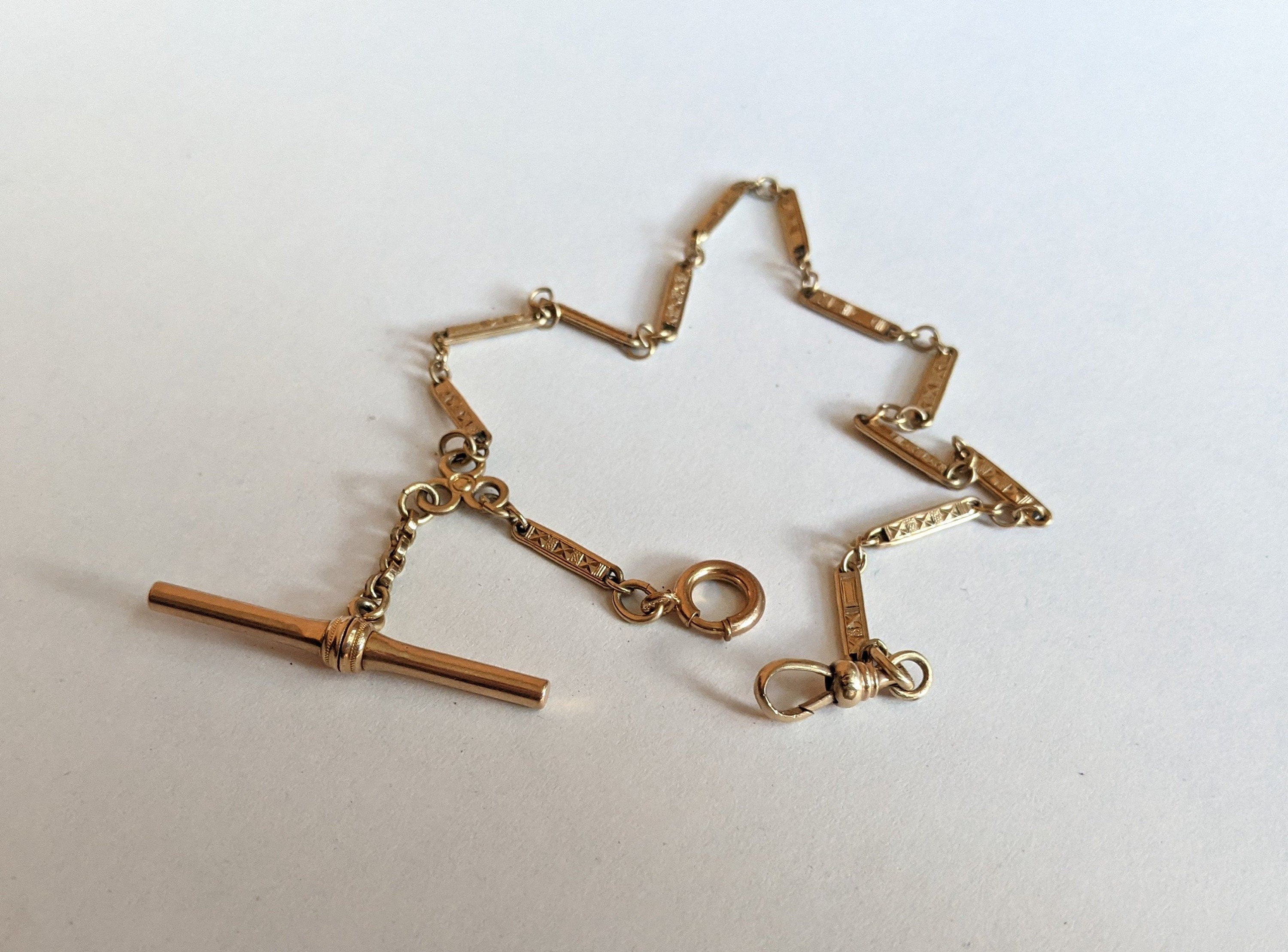 Vintage 19th Century Gold Filled Short T-Bar Watch Chain | Shop THRILLING