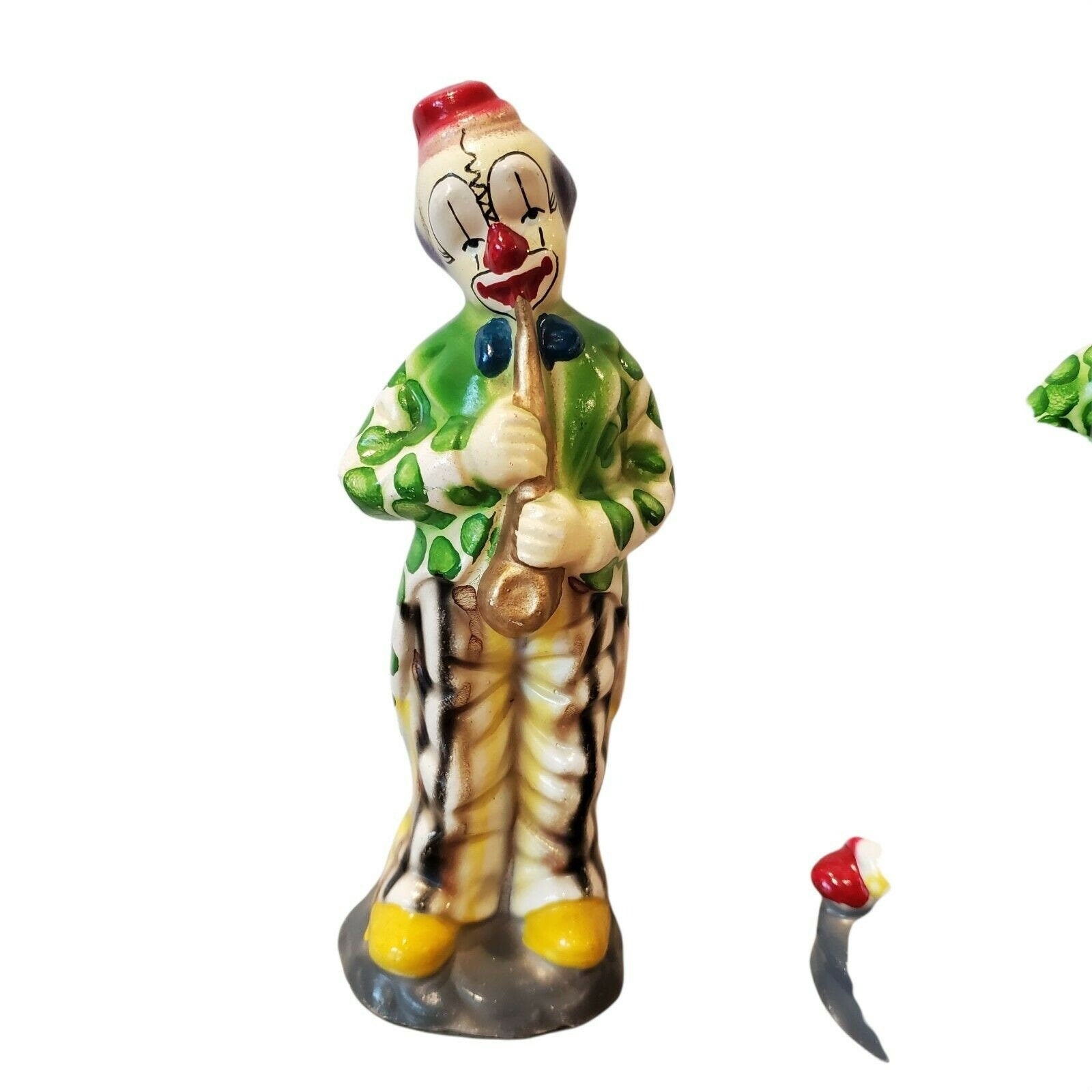 Vintage Ceramic Hand Painted Clown Figurines Detailed Playing Instrume ...