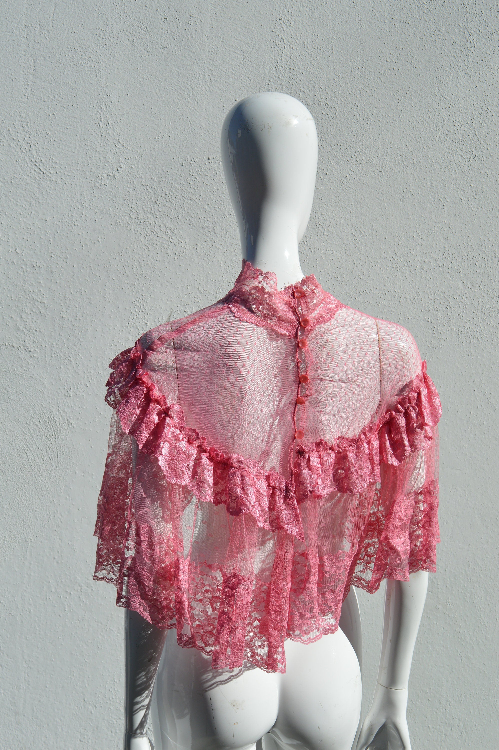 Vintage 70’s Pink Sheer High Collar Cape | Shop THRILLING