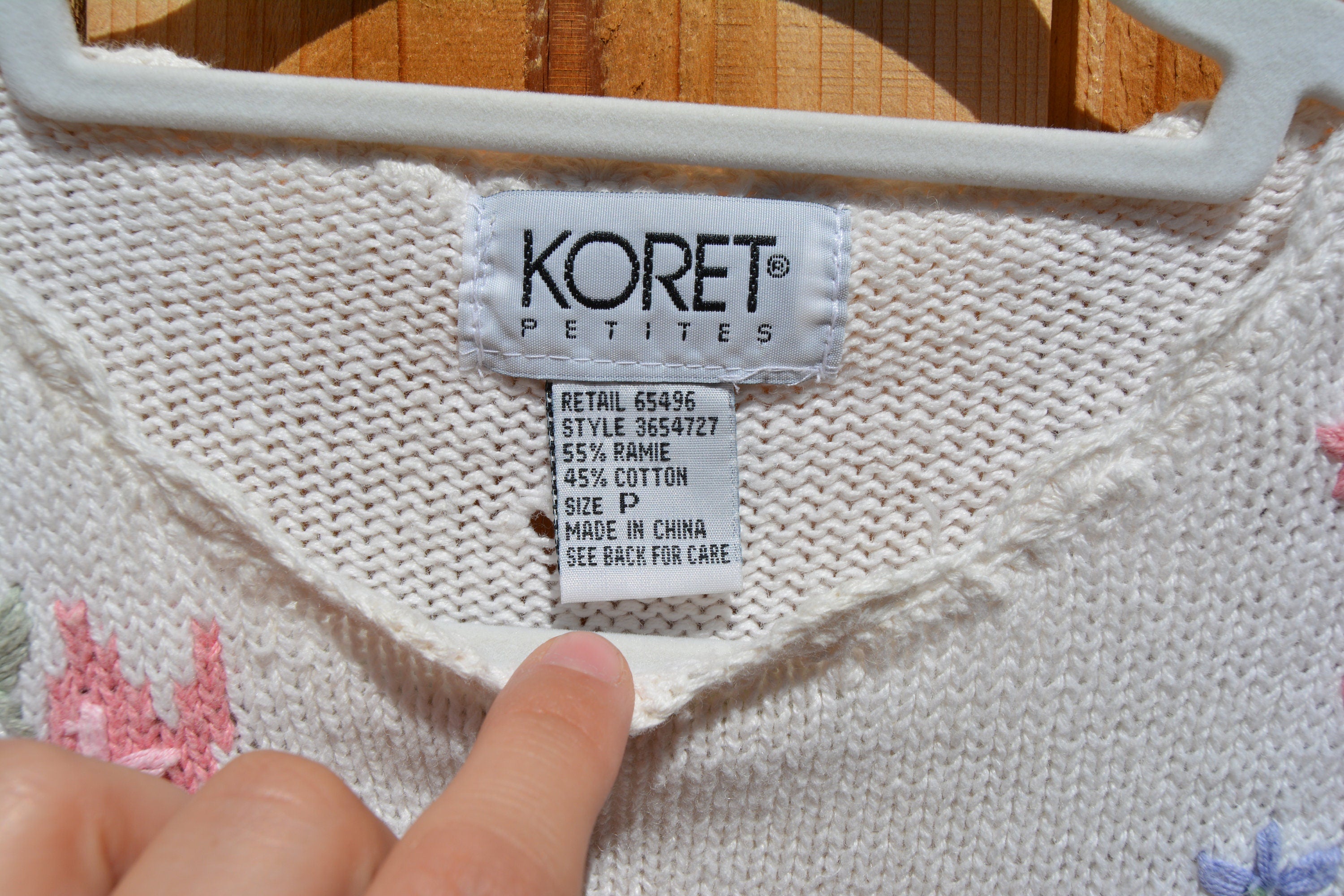 Vintage 80s 90s Koret Petites Cottage Core Floral Short Sleeve Sweater ...