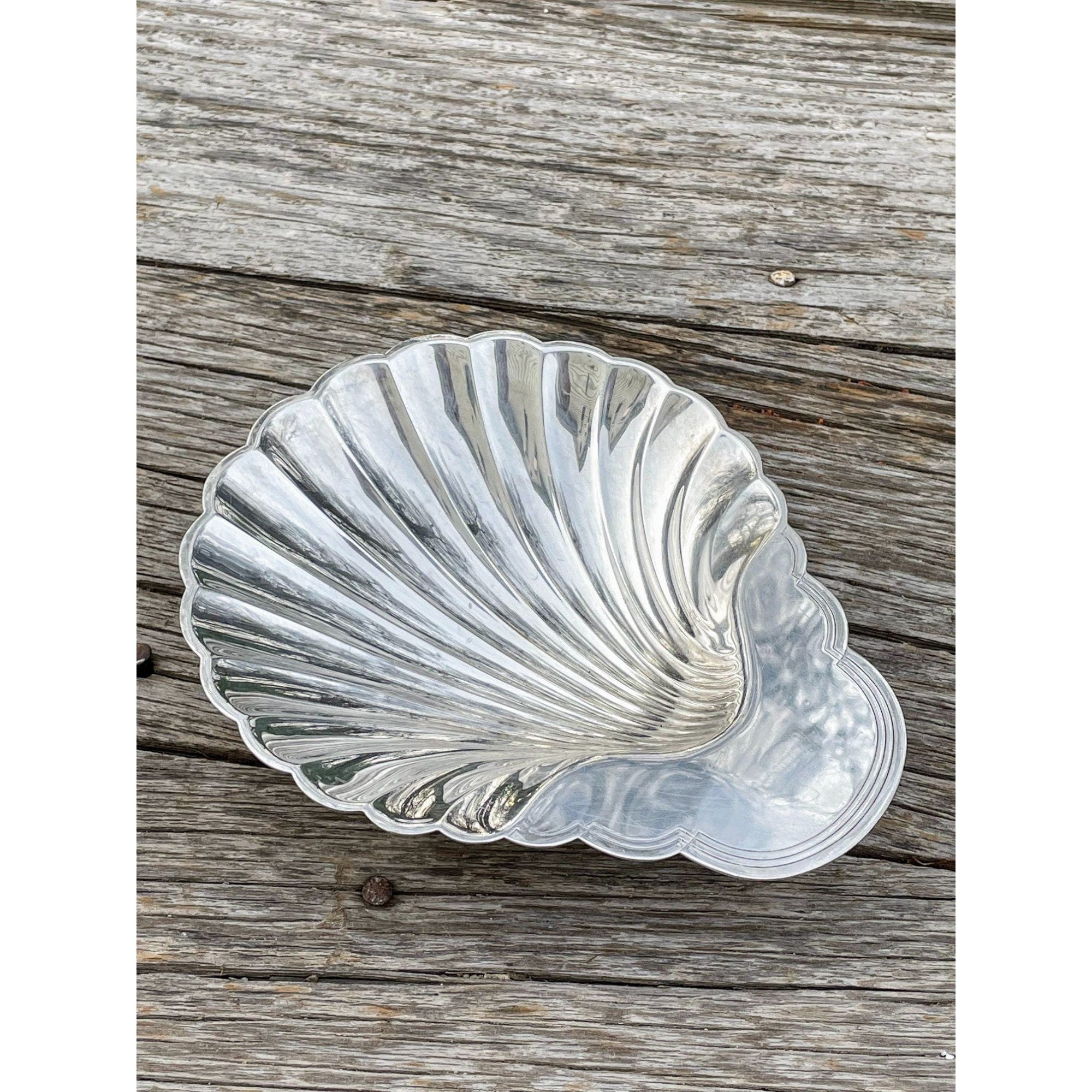 Vintage International Silver Clam Shell Trinket Dish Bowl Silverplate ...