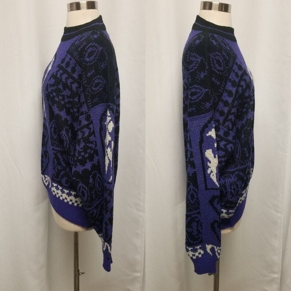 Vintage 80s Christmas Stained Glass Sweater by Expressions ...