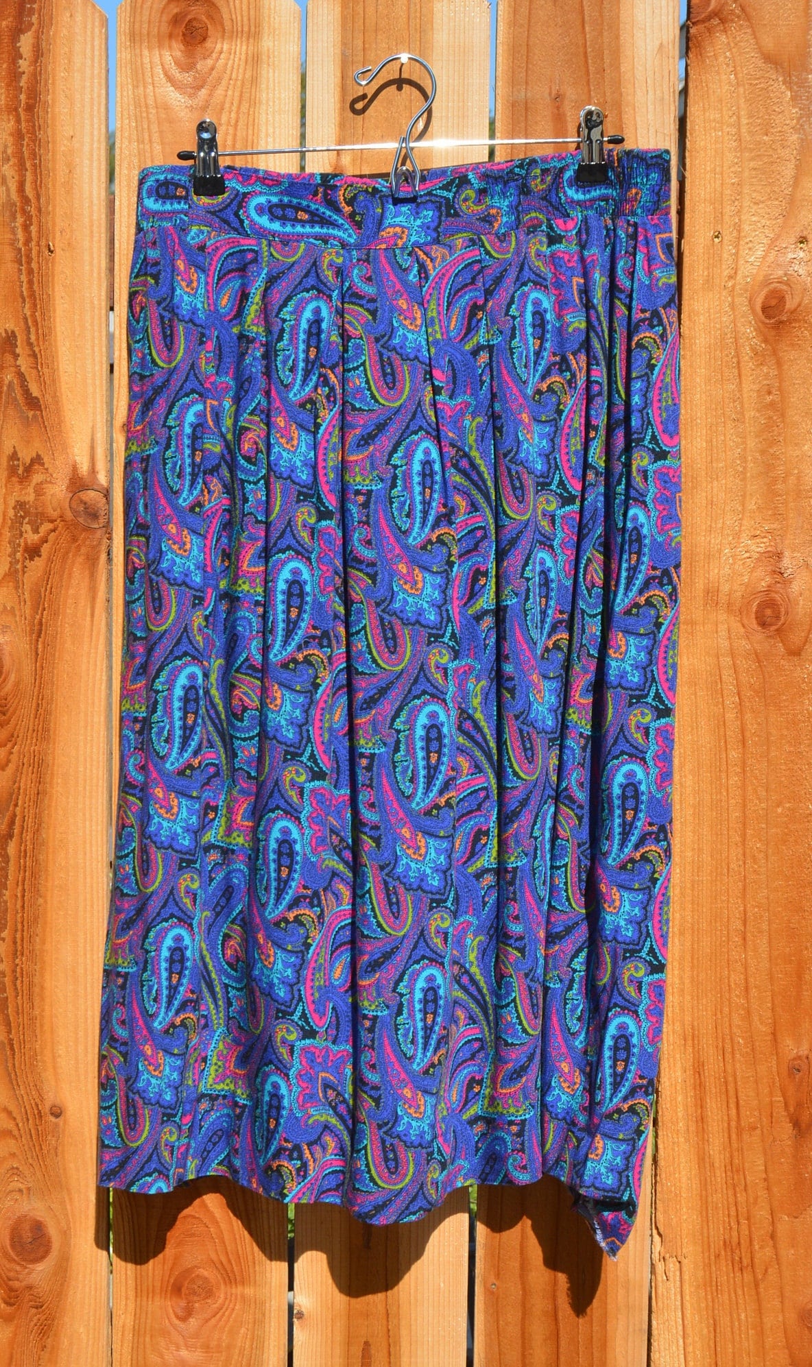 Vintage 90s Maggie Mcnaughton Black Colorful Paisley Pleated Skirt by ...