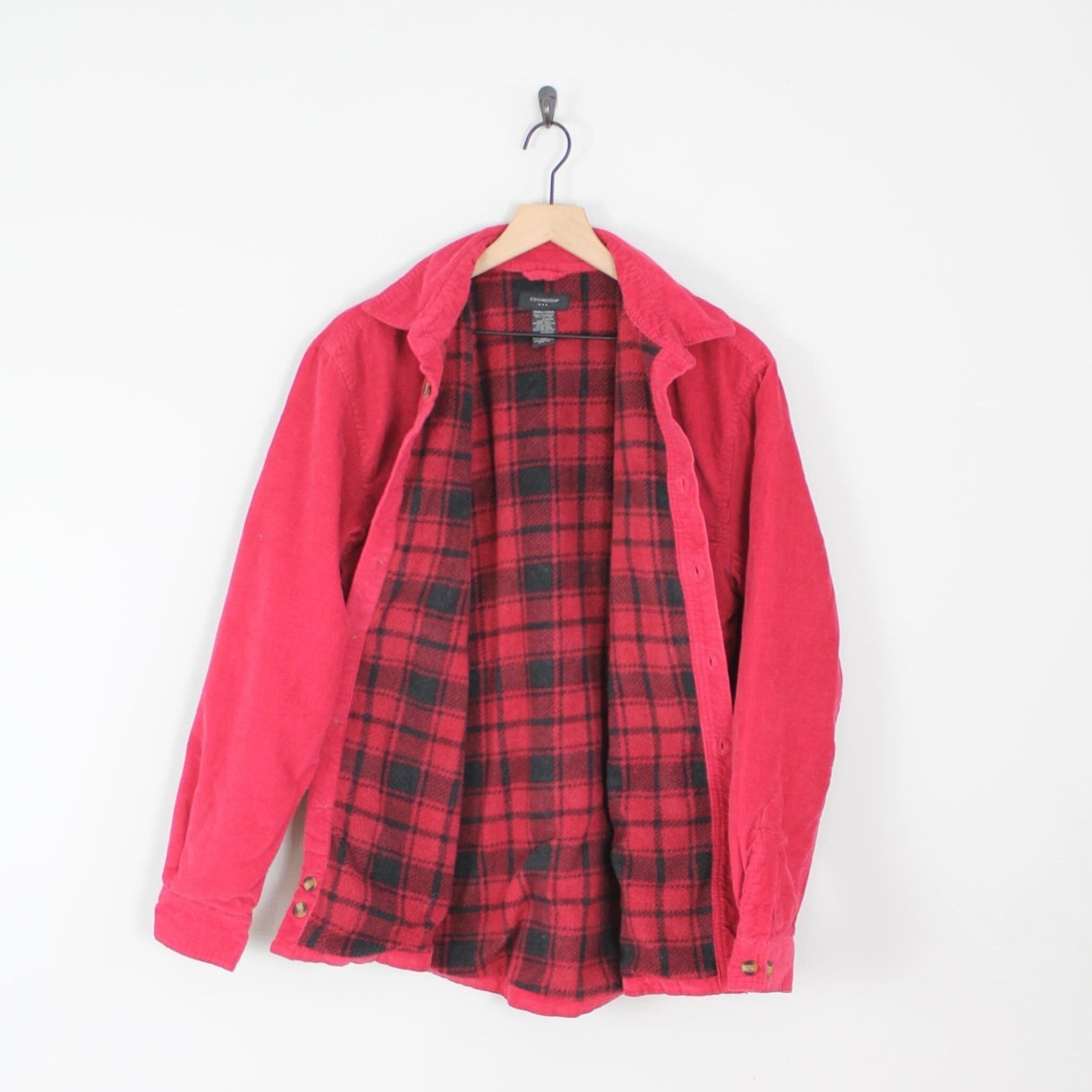 Vintage Fleece Lined Red Corduroy Shirt Jacket by Covington | Shop ...
