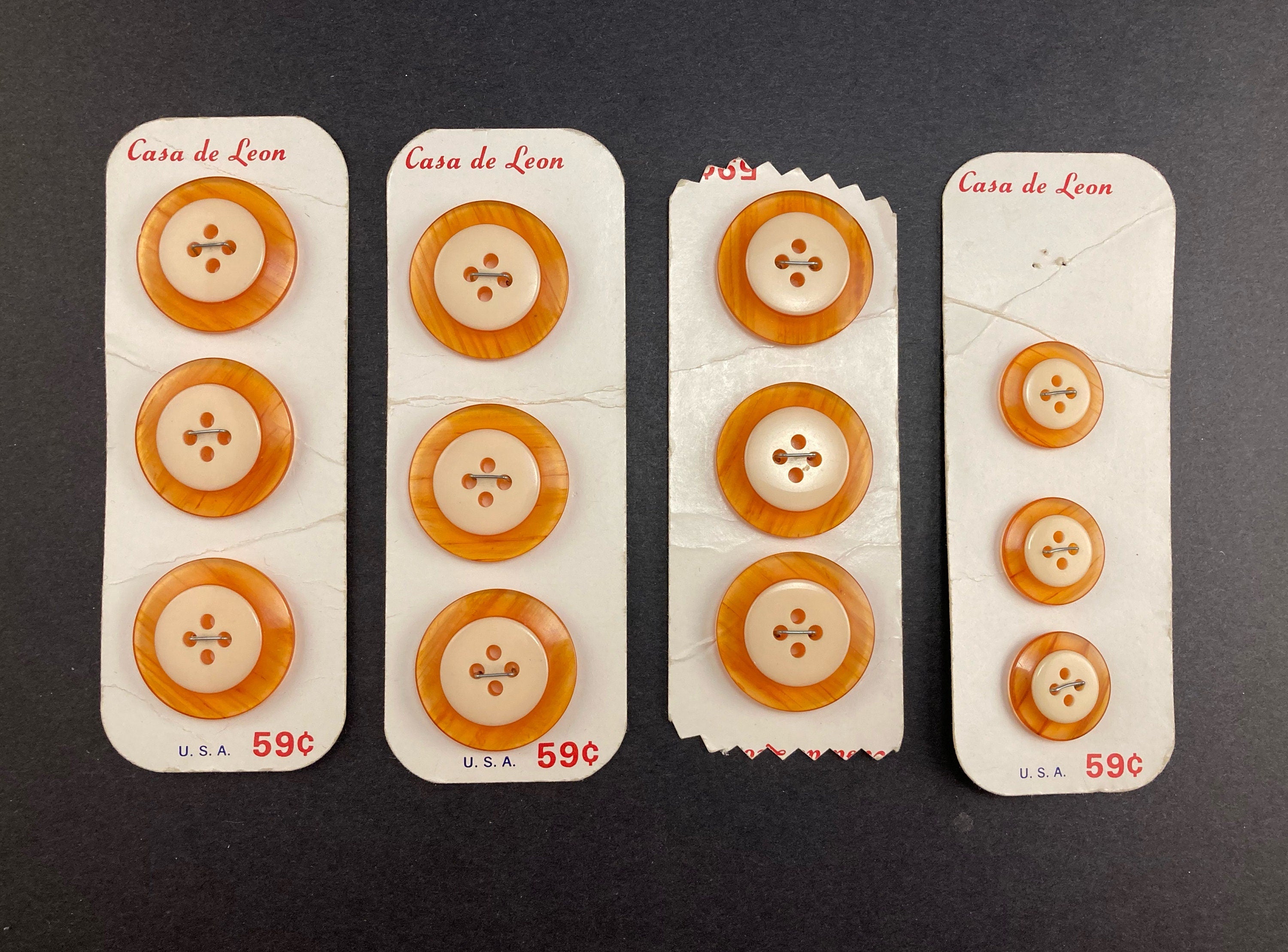 Vintage Layered Buttons Orange and Beige Shirt Buttons | Shop THRILLING