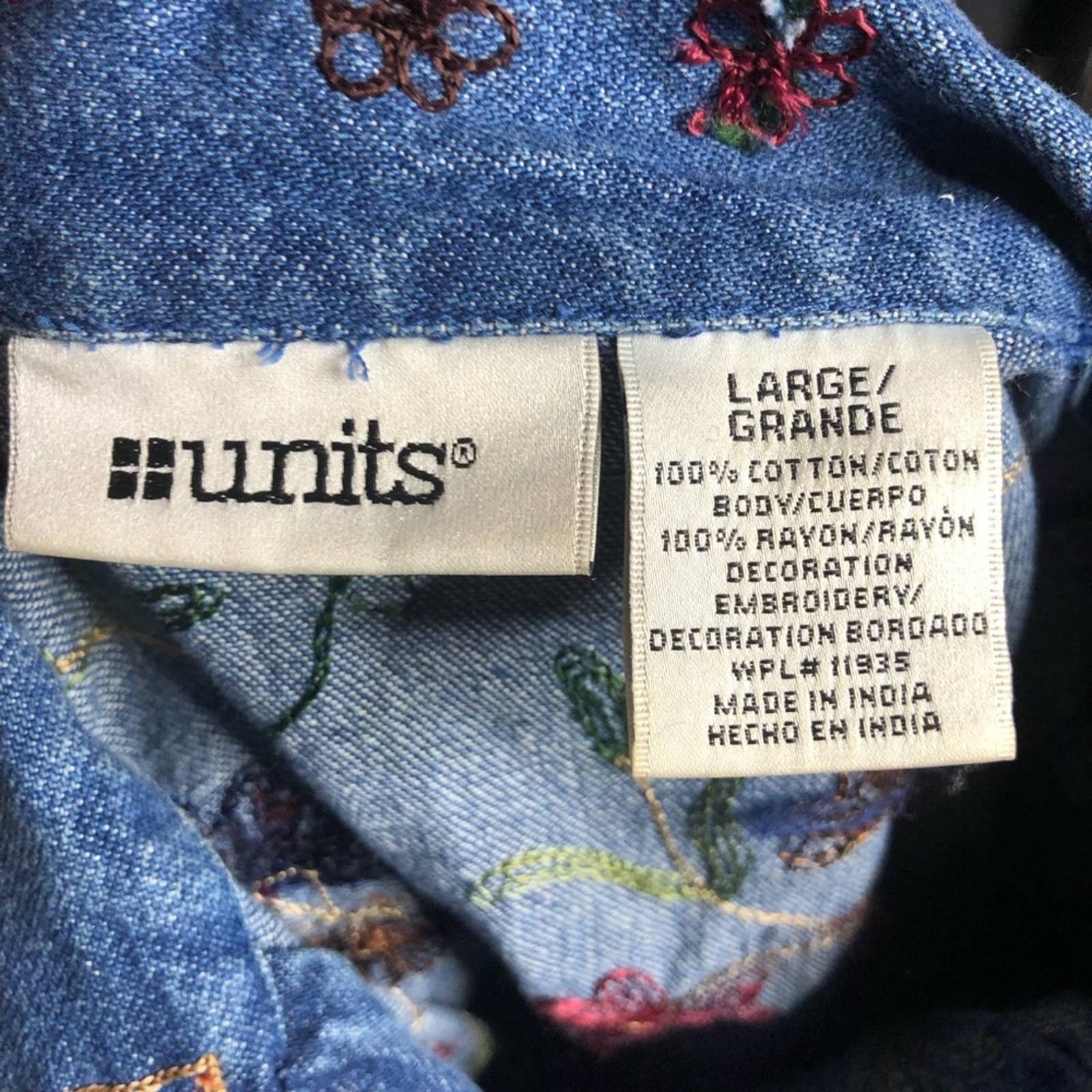Vintage 90’s/00’s Floral Embroidered Denim Jean Jacket by Units | Shop ...