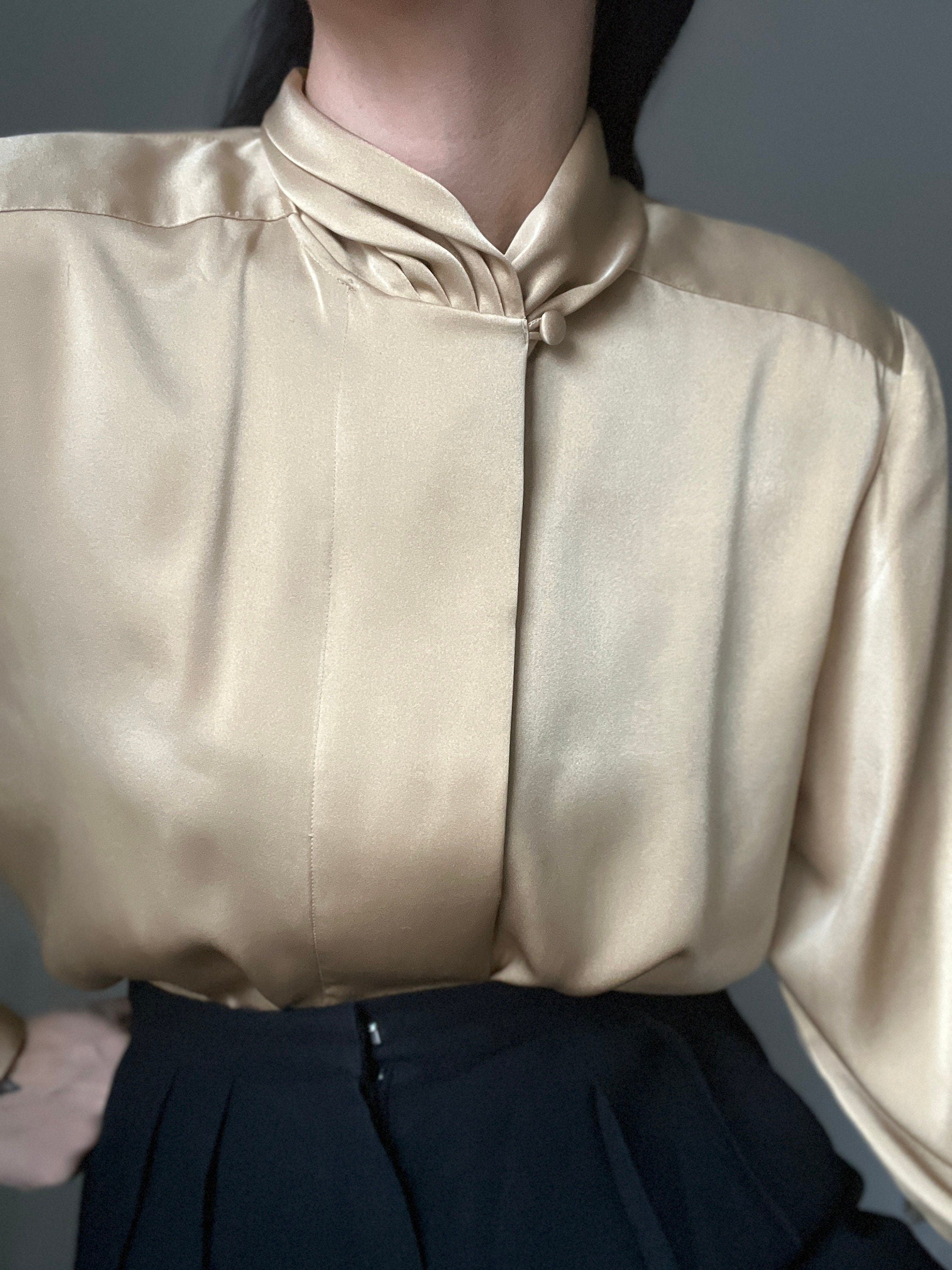 Vintage Gold Satin Blouse by Talbots | Shop THRILLING