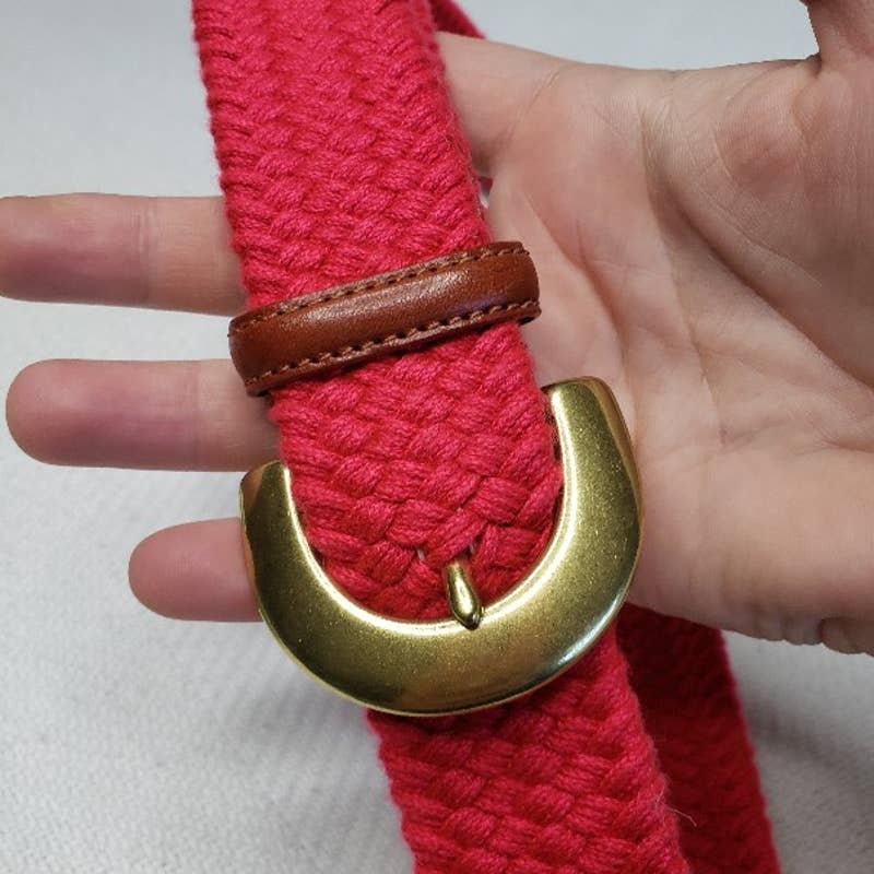 Vintage 90s Neon Red Woven Belt | Shop THRILLING