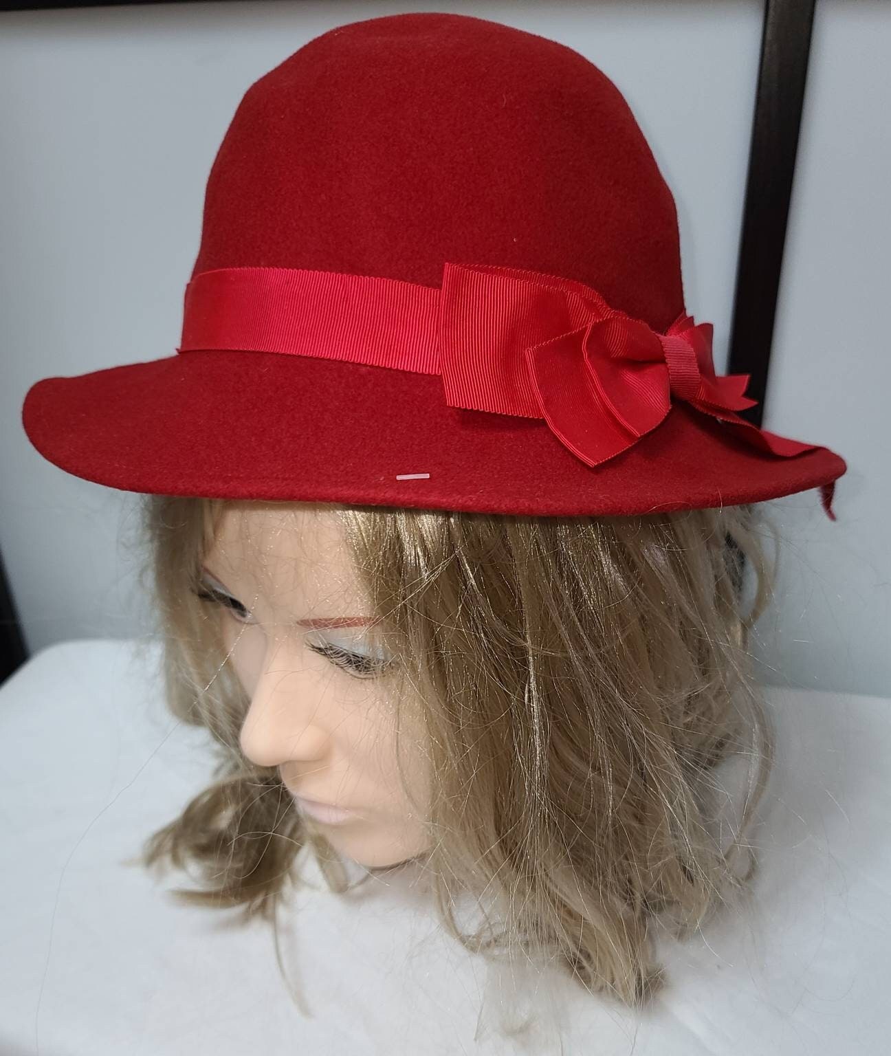 Vintage 60s Red Felt Bowler Hat | Shop THRILLING