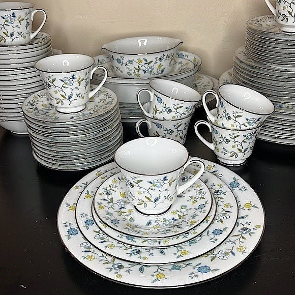 Vintage Noritake Chintz 2404 Silver 68 Piece Set by Noritake | Shop ...