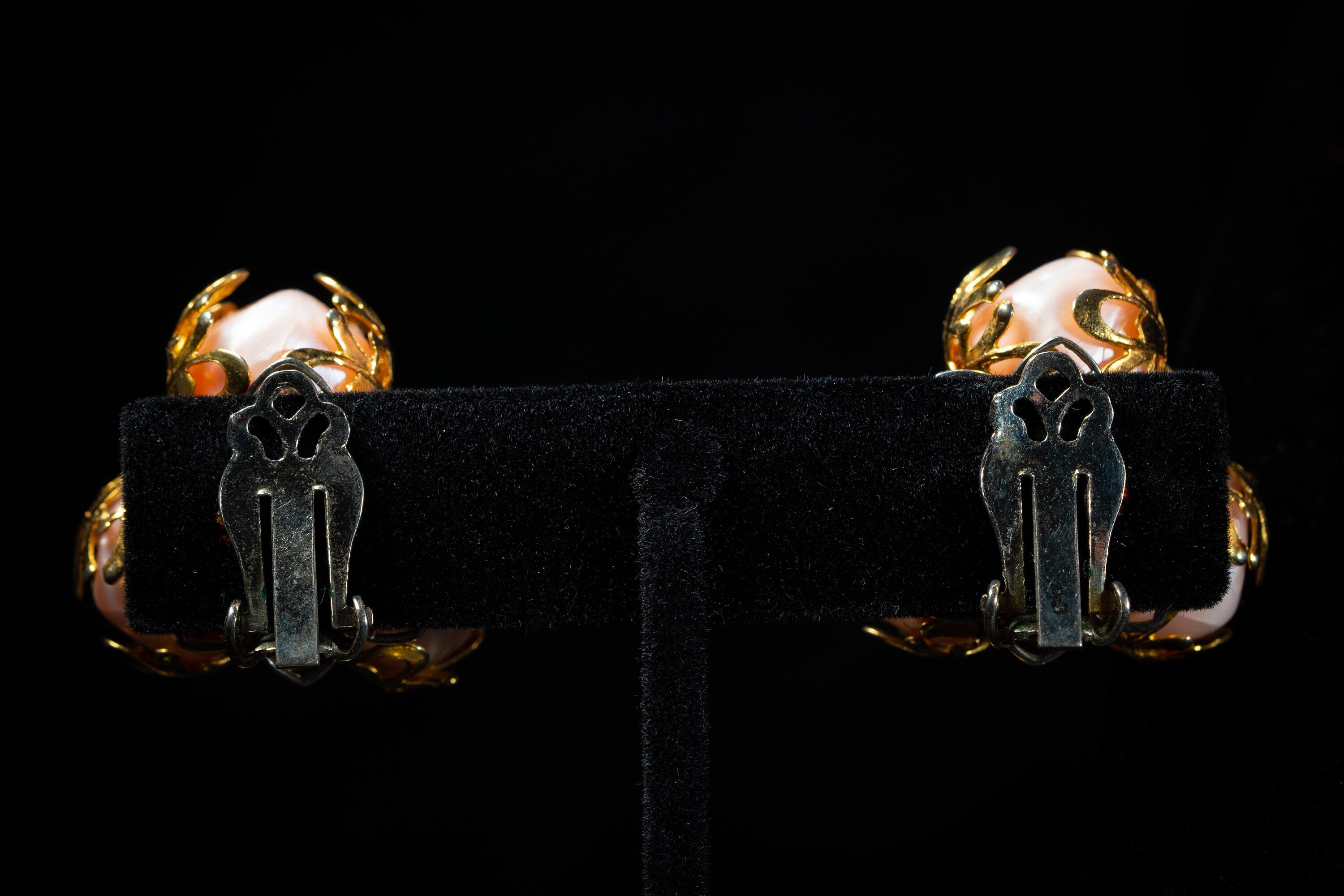 Vintage 50s Soft Pink Two Strand Necklace with Large Beads and Gold ...