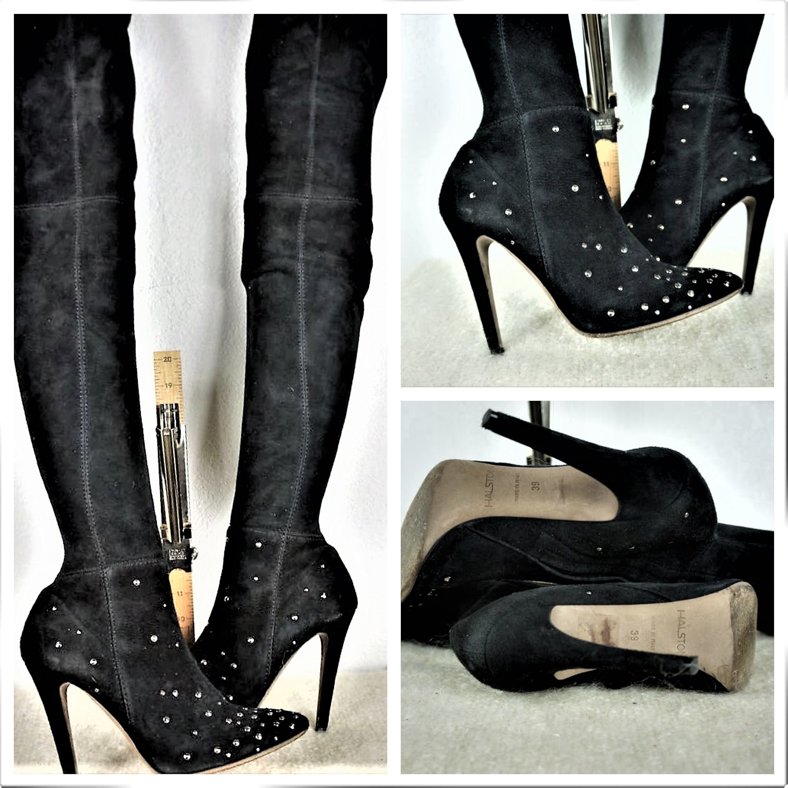 Vintage 80s Halston Suede Thigh Boots Rare By Halston | Shop THRILLING