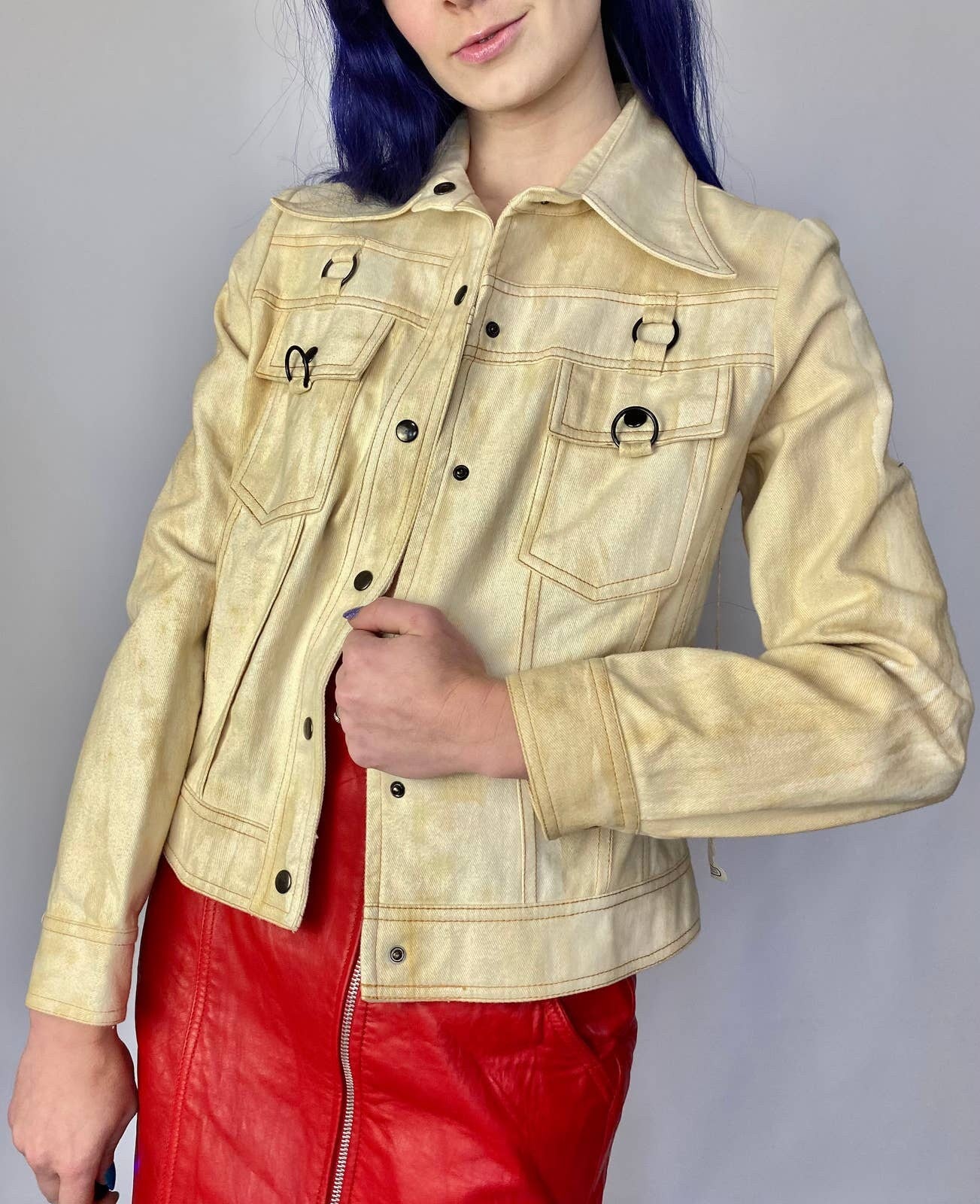 Vintage 70s Deadstock Tan Tie Dye Jacket by Roncelli | Shop THRILLING