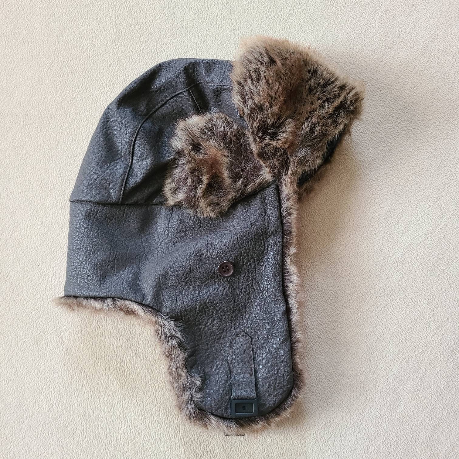 Vintage Trapper Hat Faux Fur Chin Strap Folding Ear | Shop THRILLING