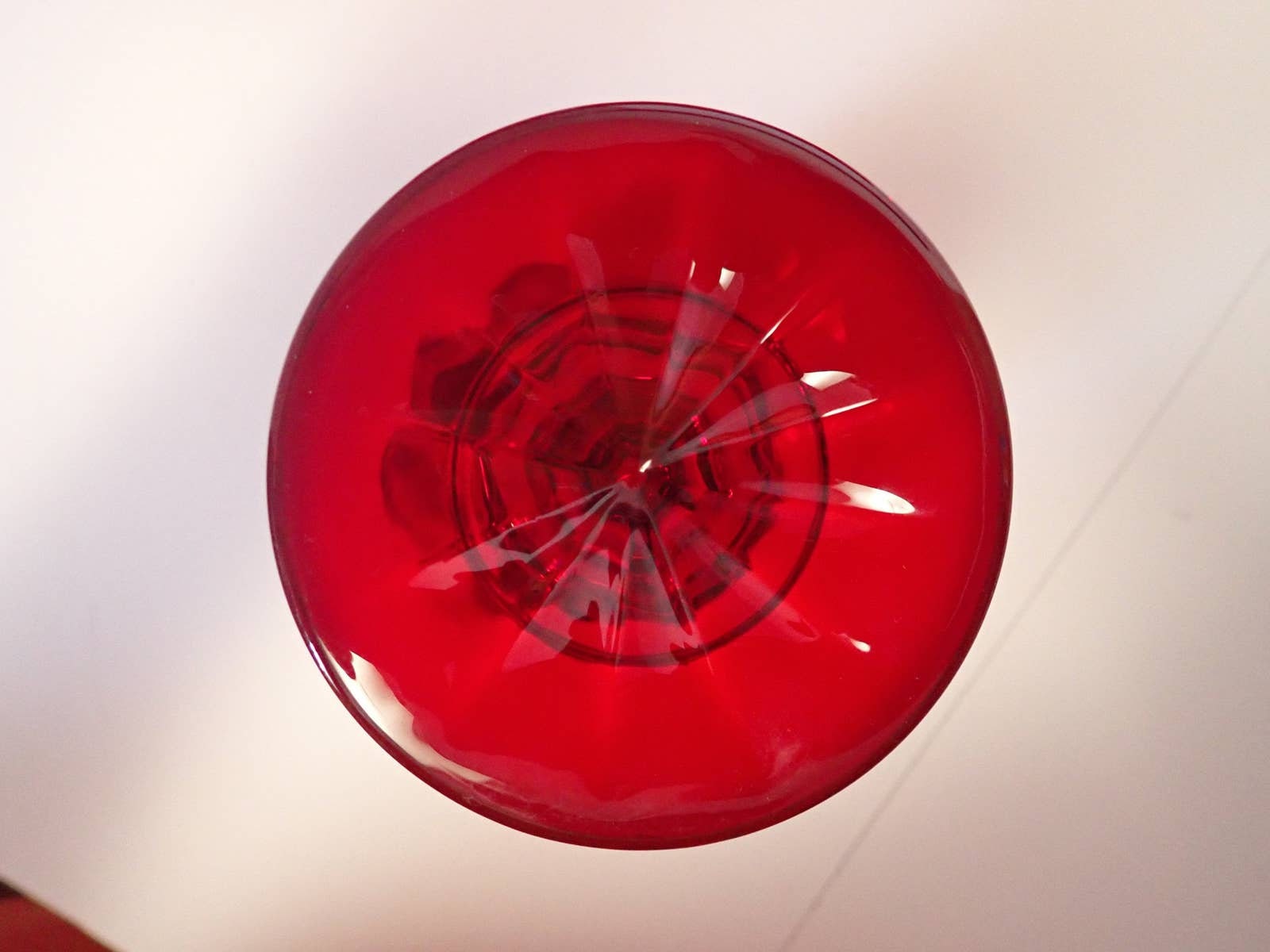 Vintage Fenton for L. G. Wright Ruby Double Wedding Ring 1 Goblet by ...