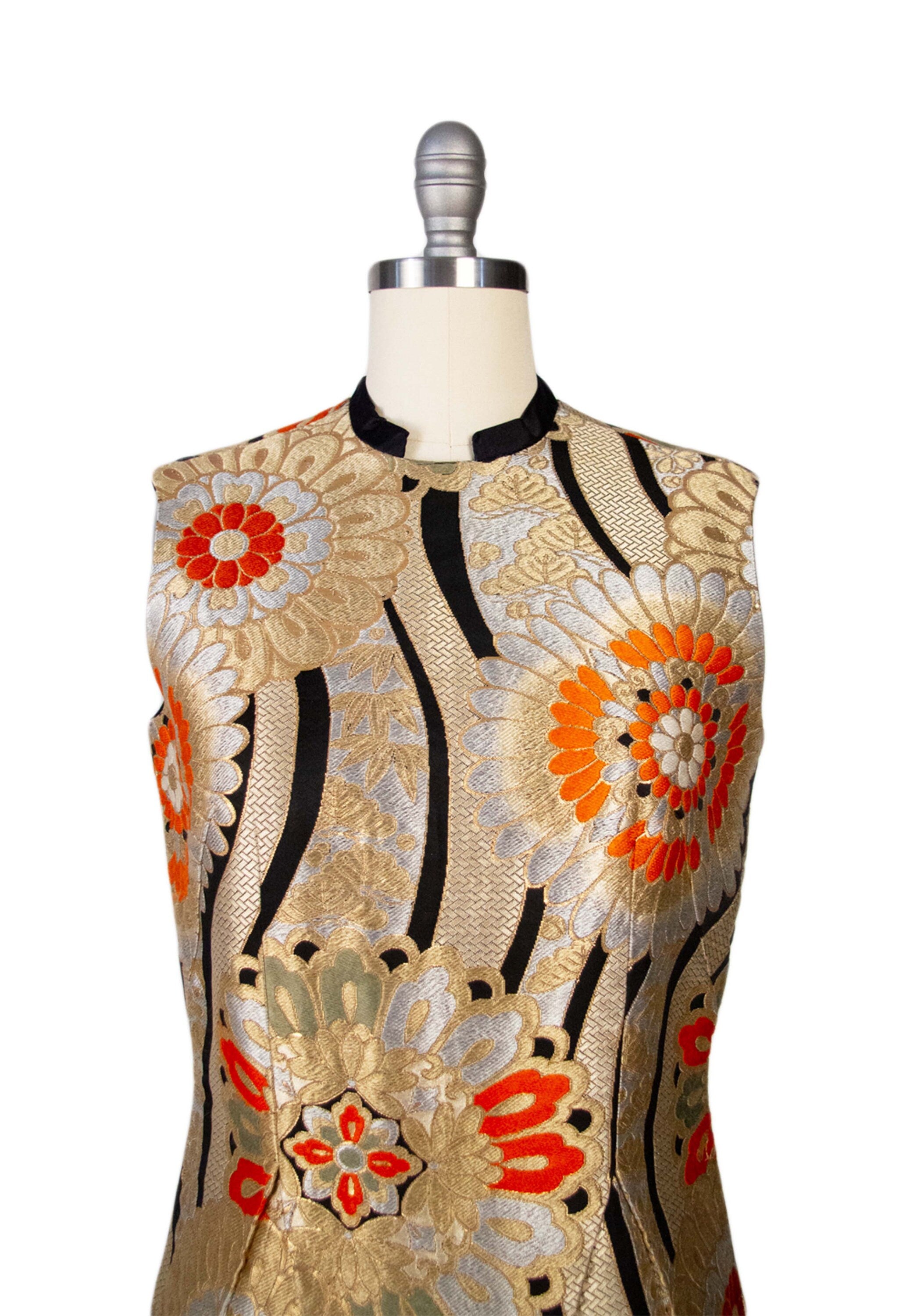 Vintage 60s Vanny of Hong Kong Gold Brocade Shift Dress by Vanny Of Ho ...