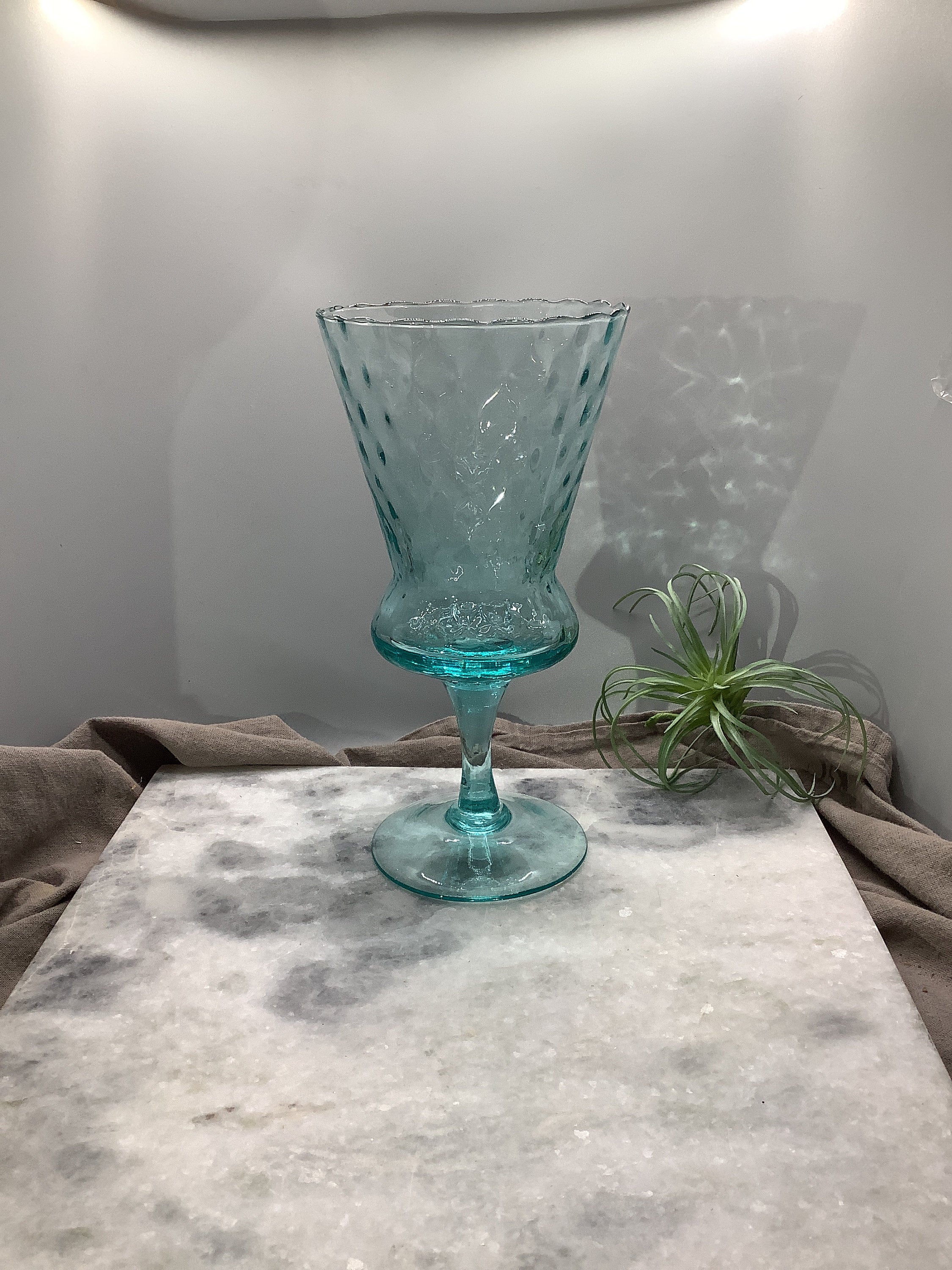 Vintage Late 20th Century Iridescent Blue Crystal Glassware | Shop ...