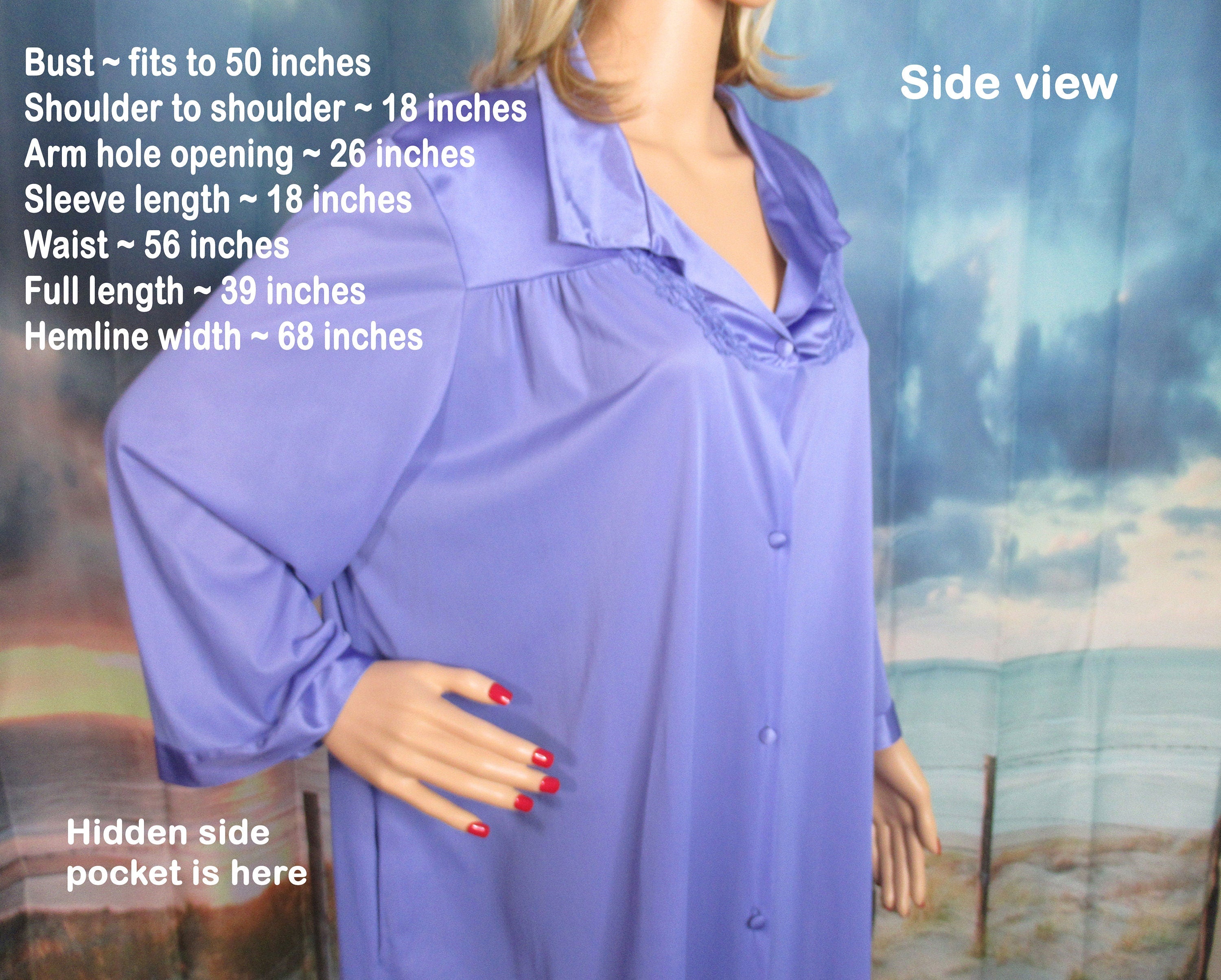 Vintage Sz Xl Robe 50 Inch Bust Classic Applique Trim Yoke Quarter ...