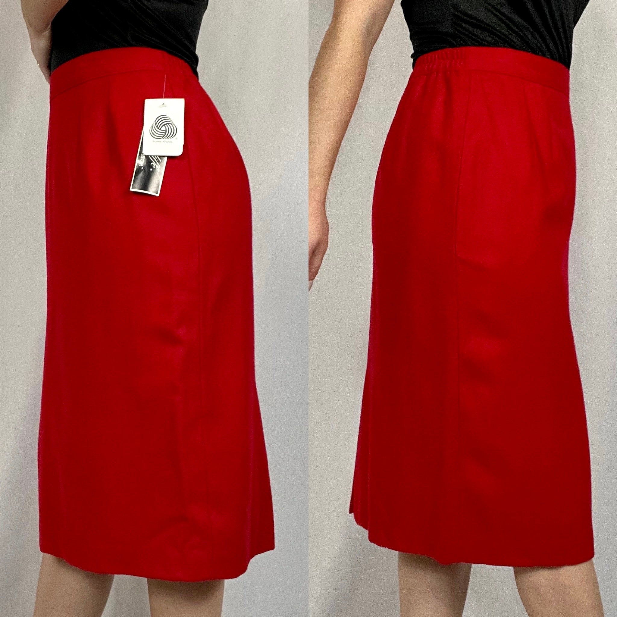 Vintage Red Wool Skirt Deadstock Nwt by Radcliffe by Sag Harbor | Shop ...