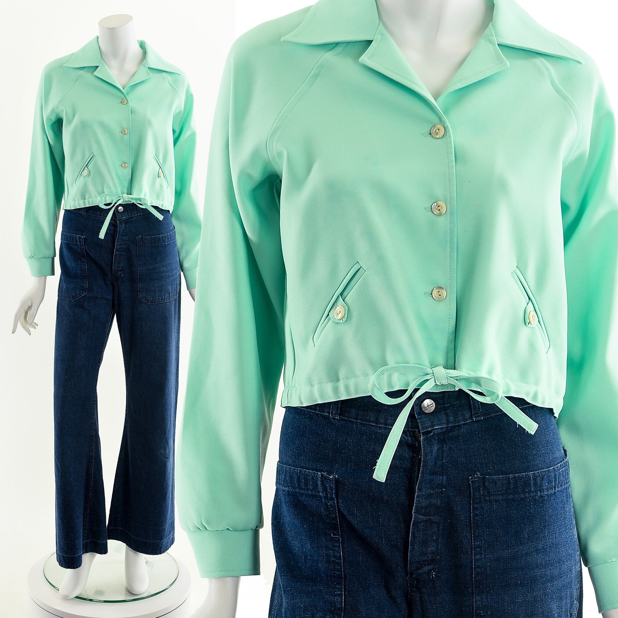 Vintage Mint Green Cropped Jacket by Giggles | Shop THRILLING
