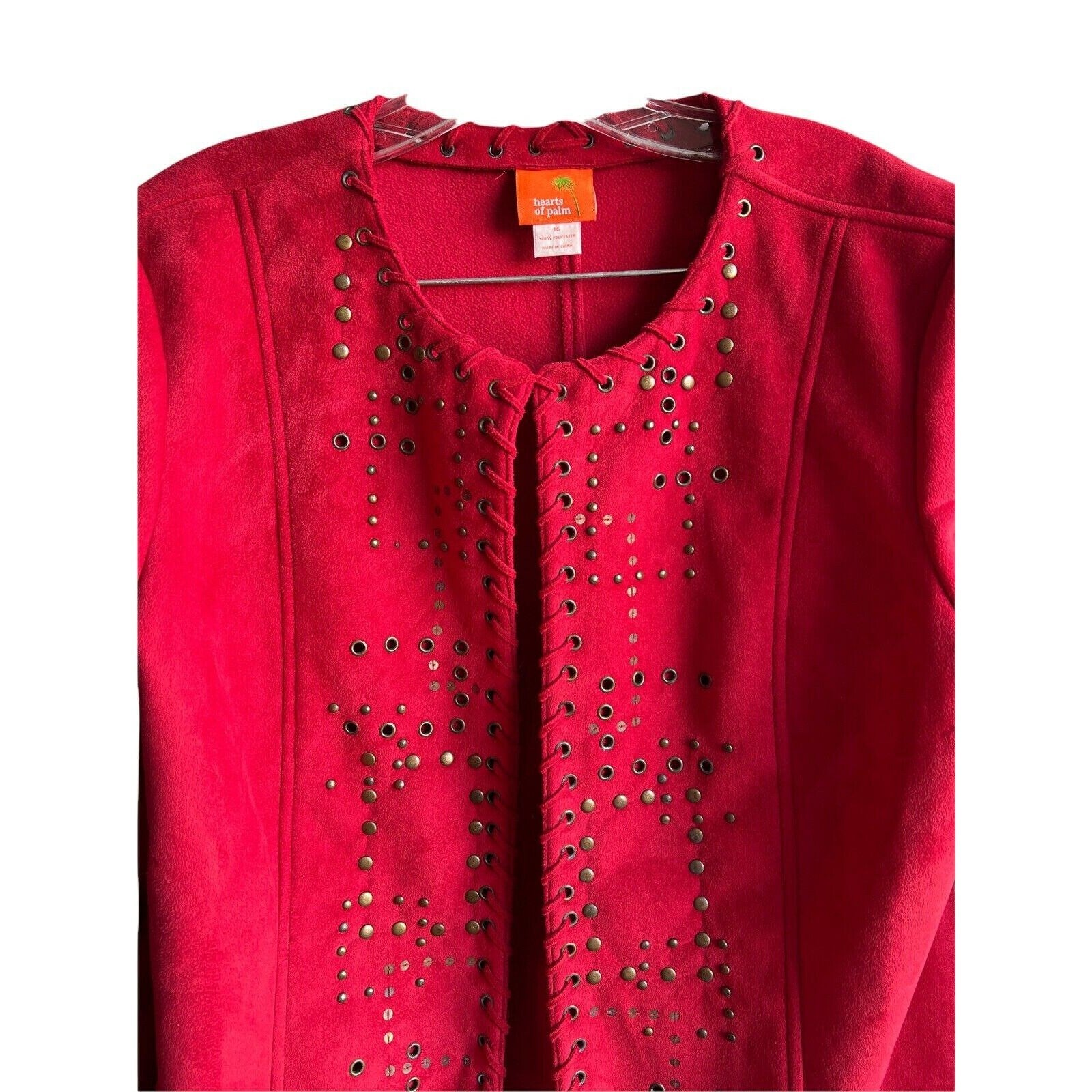 Vintage Western Inspired Faux Suede Studs Open Front Cardigan by Hearts ...