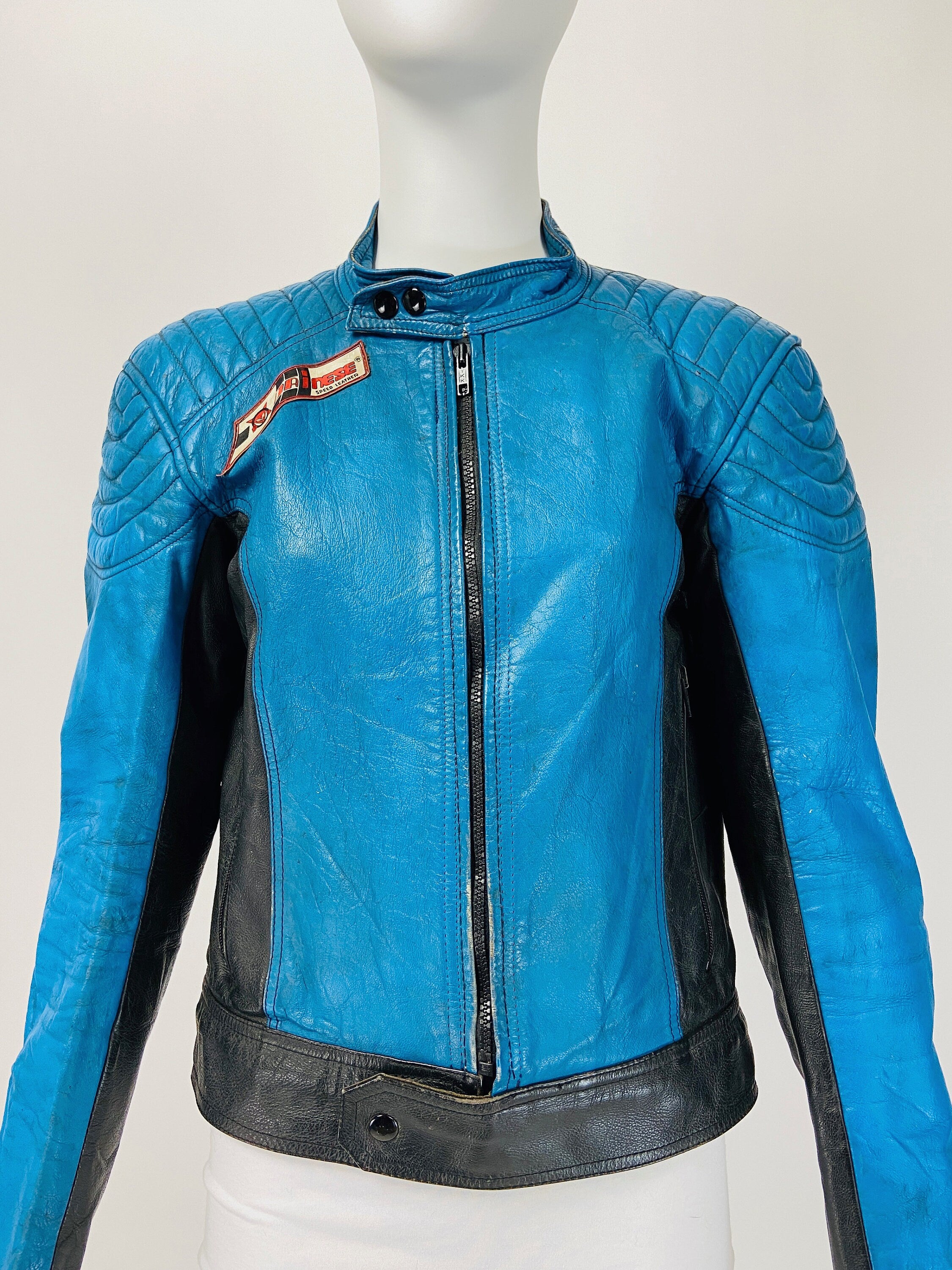 Vintage 90s Leather Pro Racing Motorcycle Jacket Blue P065 By Dianese ...