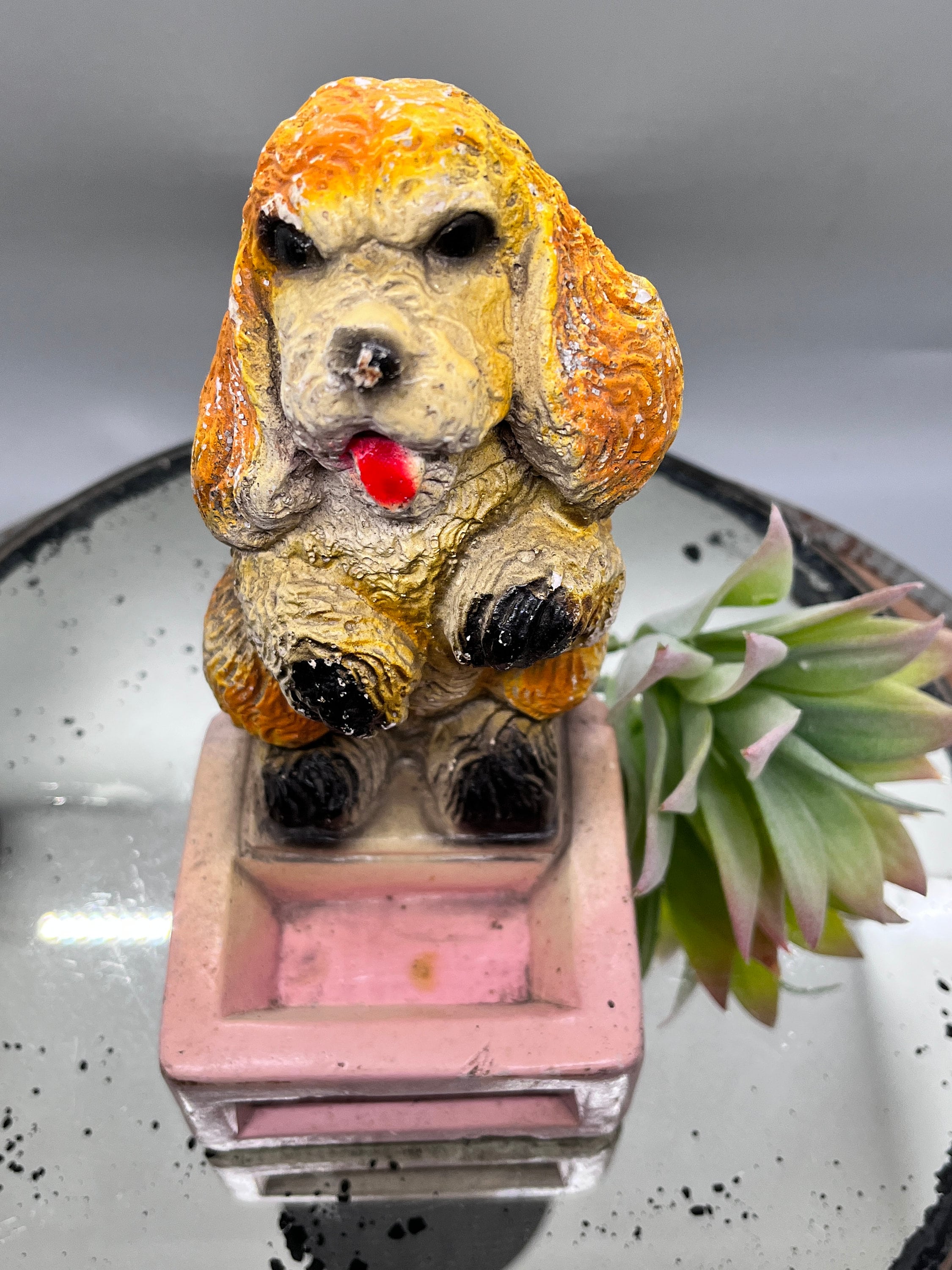 Vintage Plaster Chalkware Dog Statue Carnival Fair Prize Figurine ...