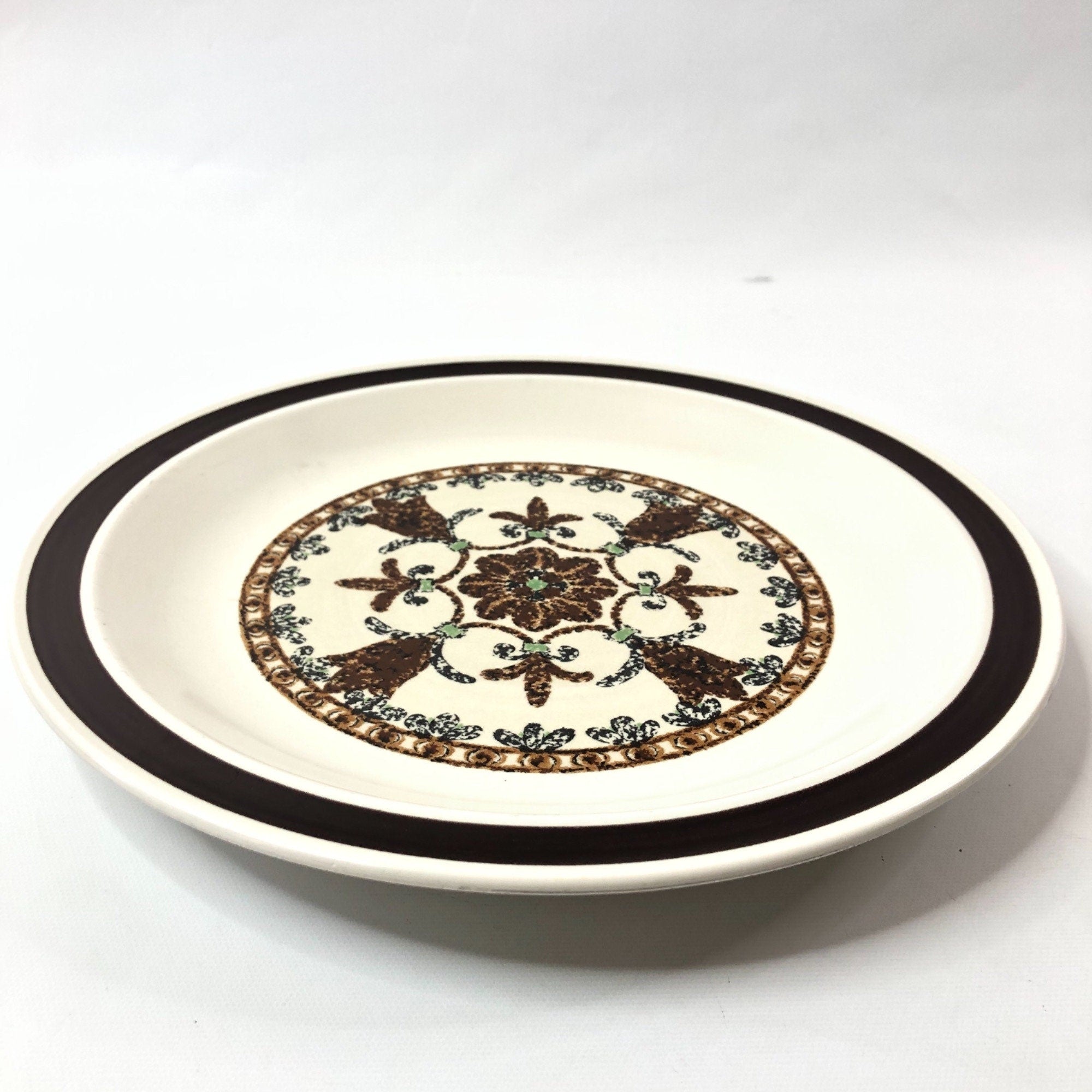 Vintage Nikko Stone Chop Plate Retro Brown Fleur De Lis by Nikko Stone ...