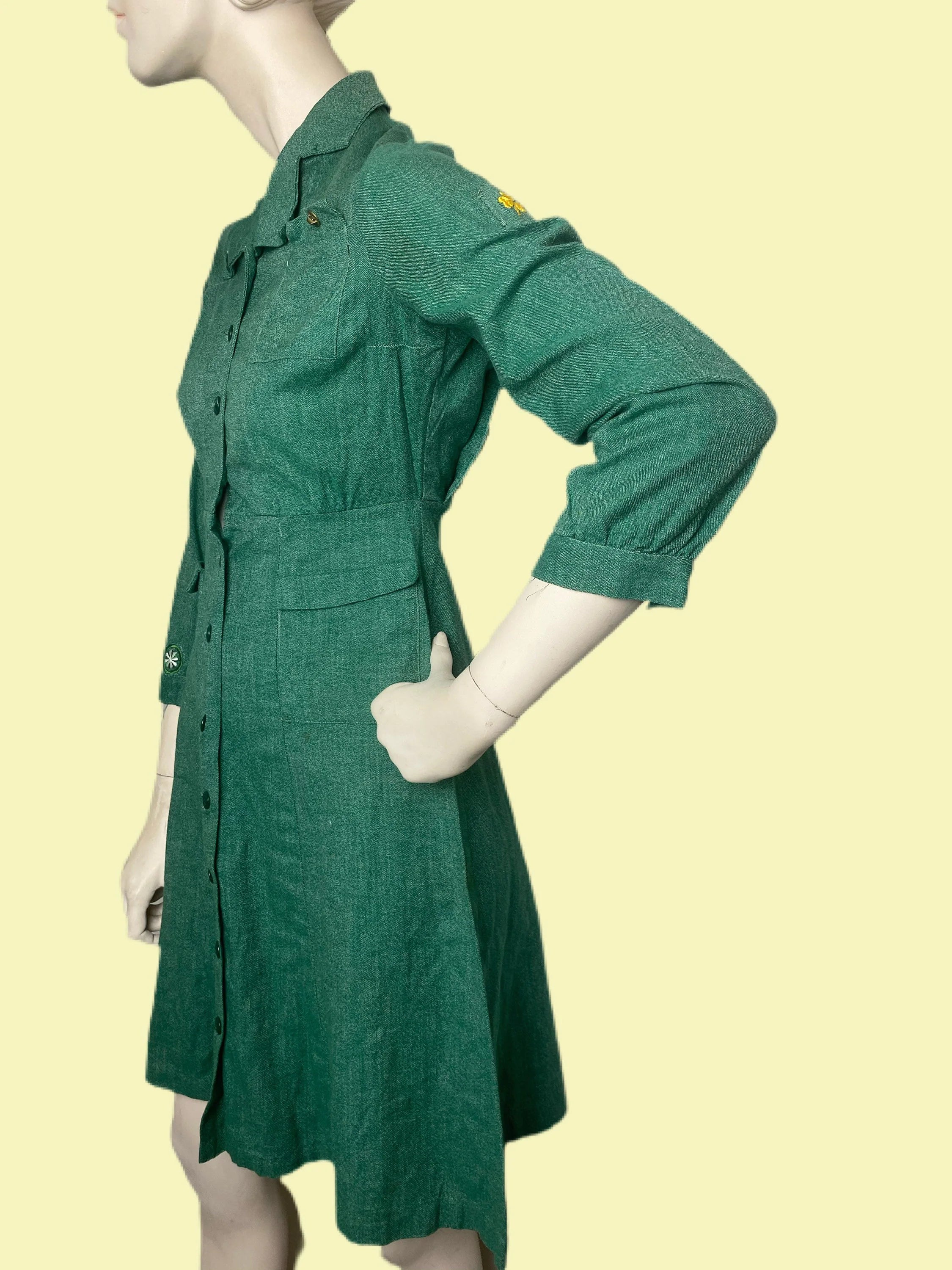 Vintage 60s Green Girl Scout Uniform Dress | Shop THRILLING