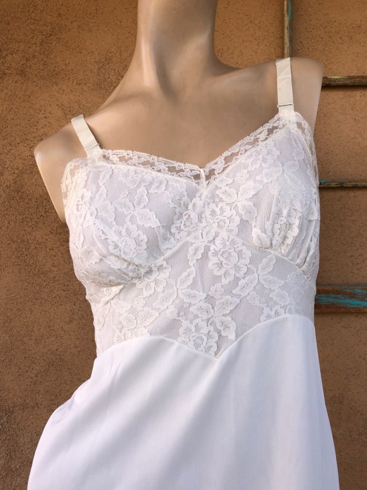 Vintage 60s White Lacy Slip by Aristocraft by Superior | Shop THRILLING