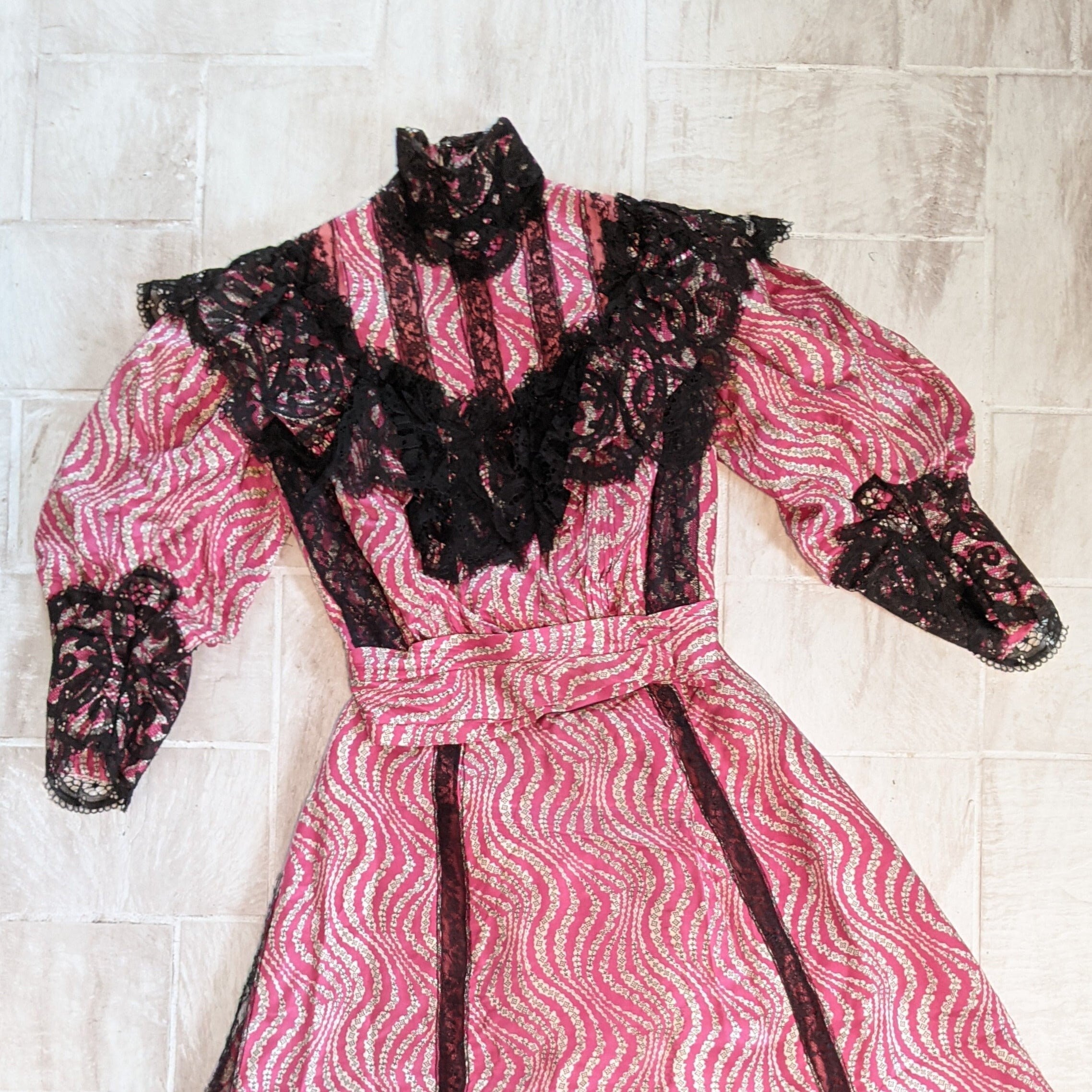 Vintage C. 1905-1907 Pink Silk Dress Antique Edwardian Clothing ...