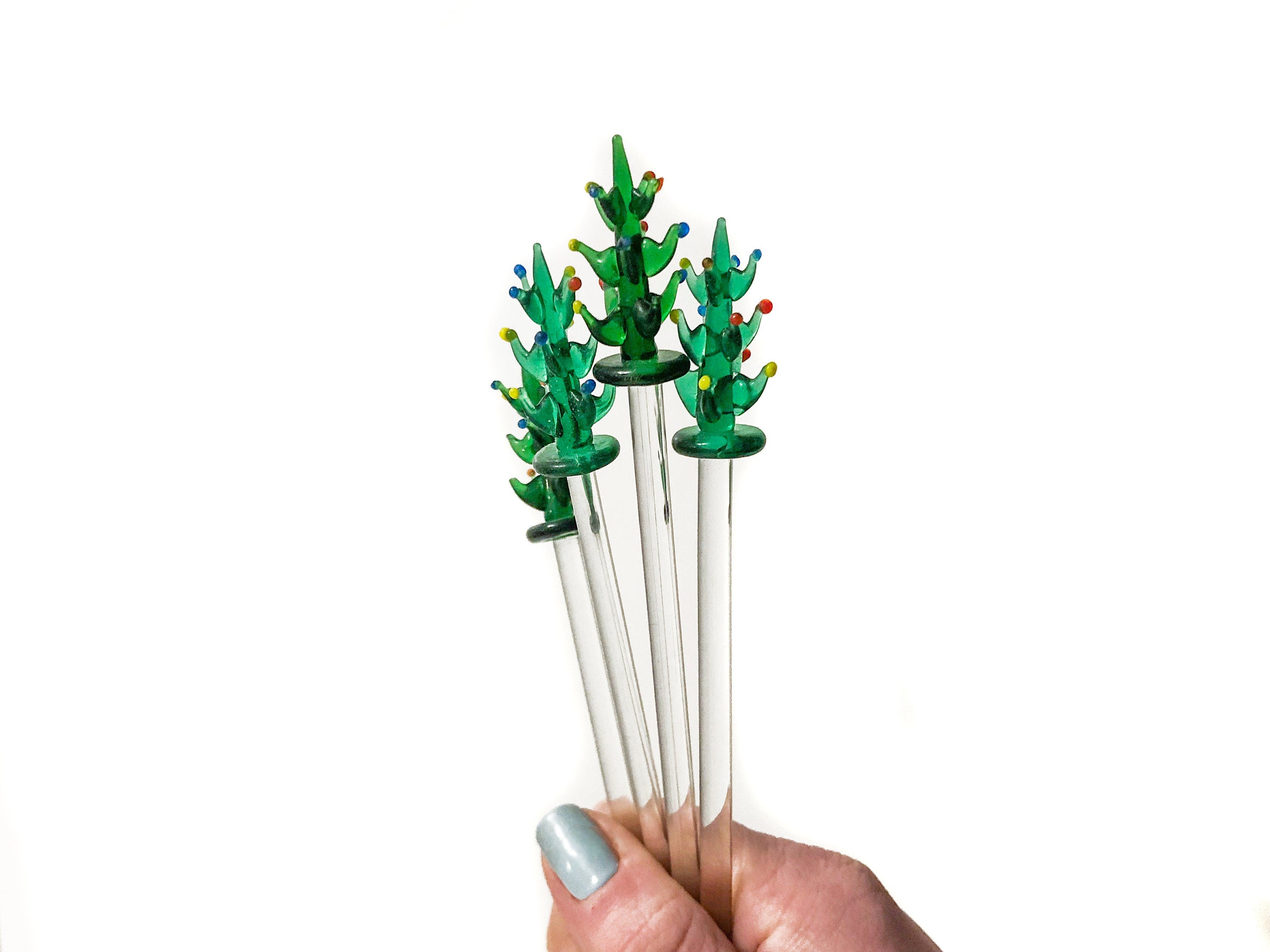 Vintage Glass Christmas Tree Swizzle Sticks | Shop THRILLING