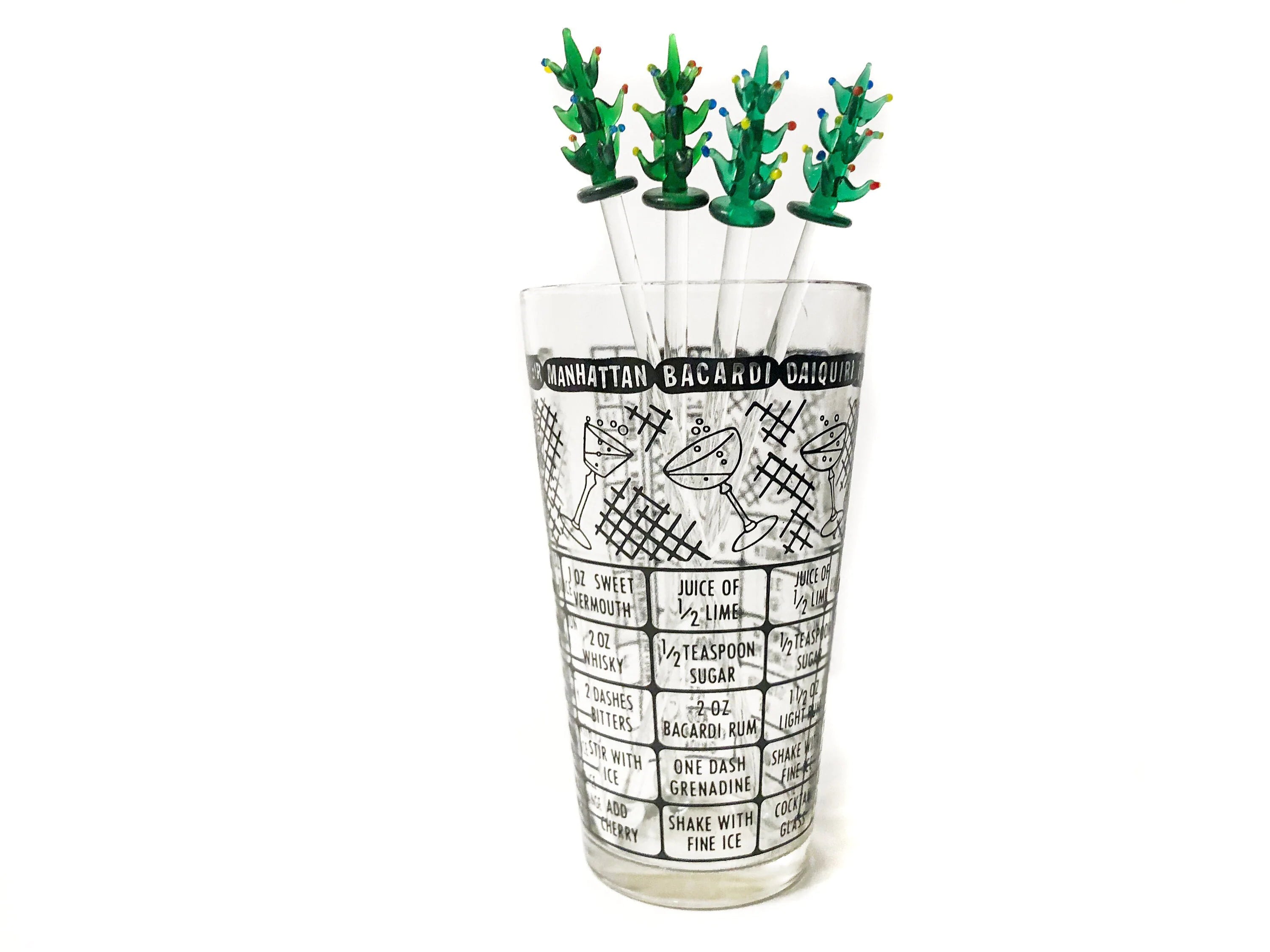 Vintage Glass Christmas Tree Swizzle Sticks | Shop THRILLING