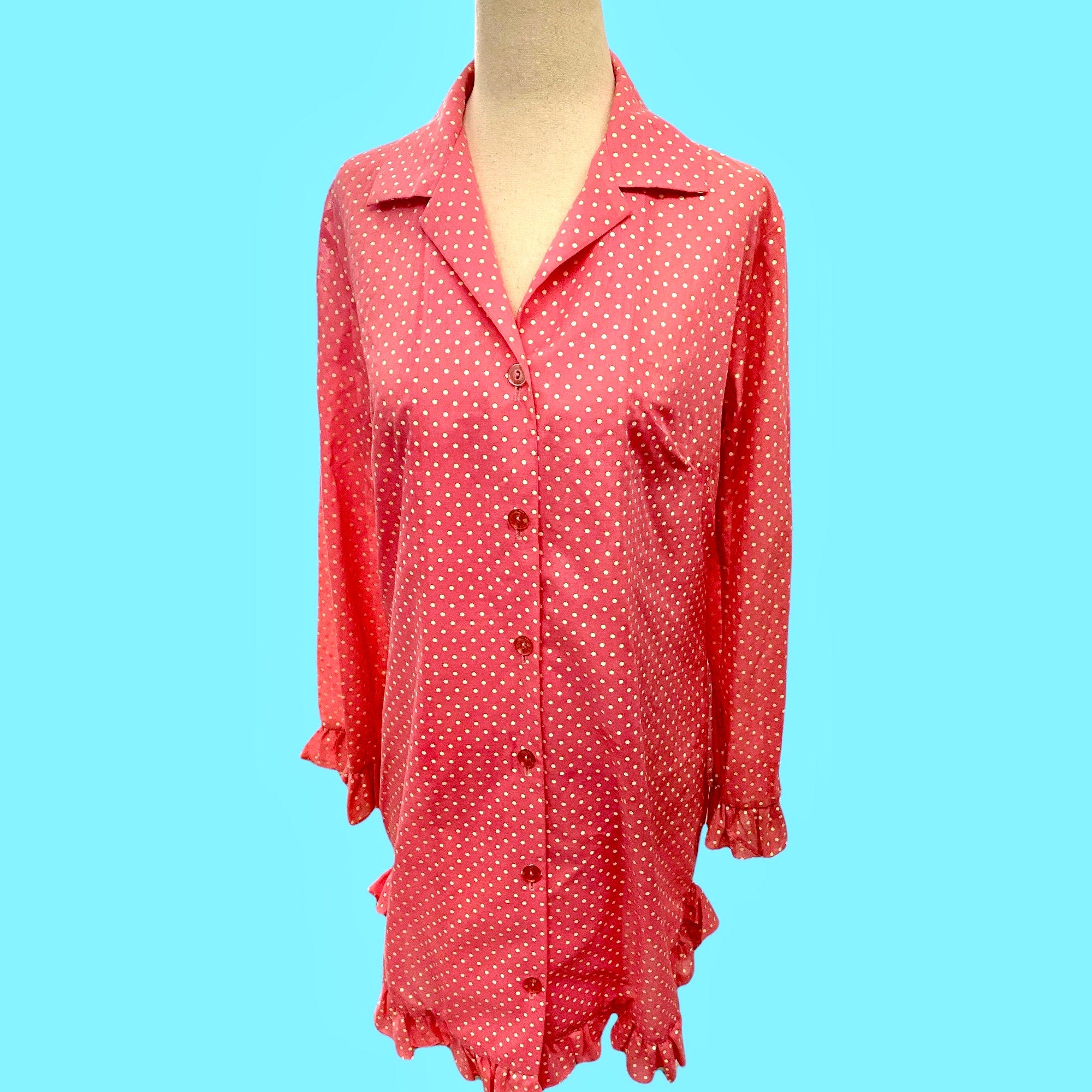 Vintage 60s Pink Polka Dot Hoe Dress by Frilly | Shop THRILLING