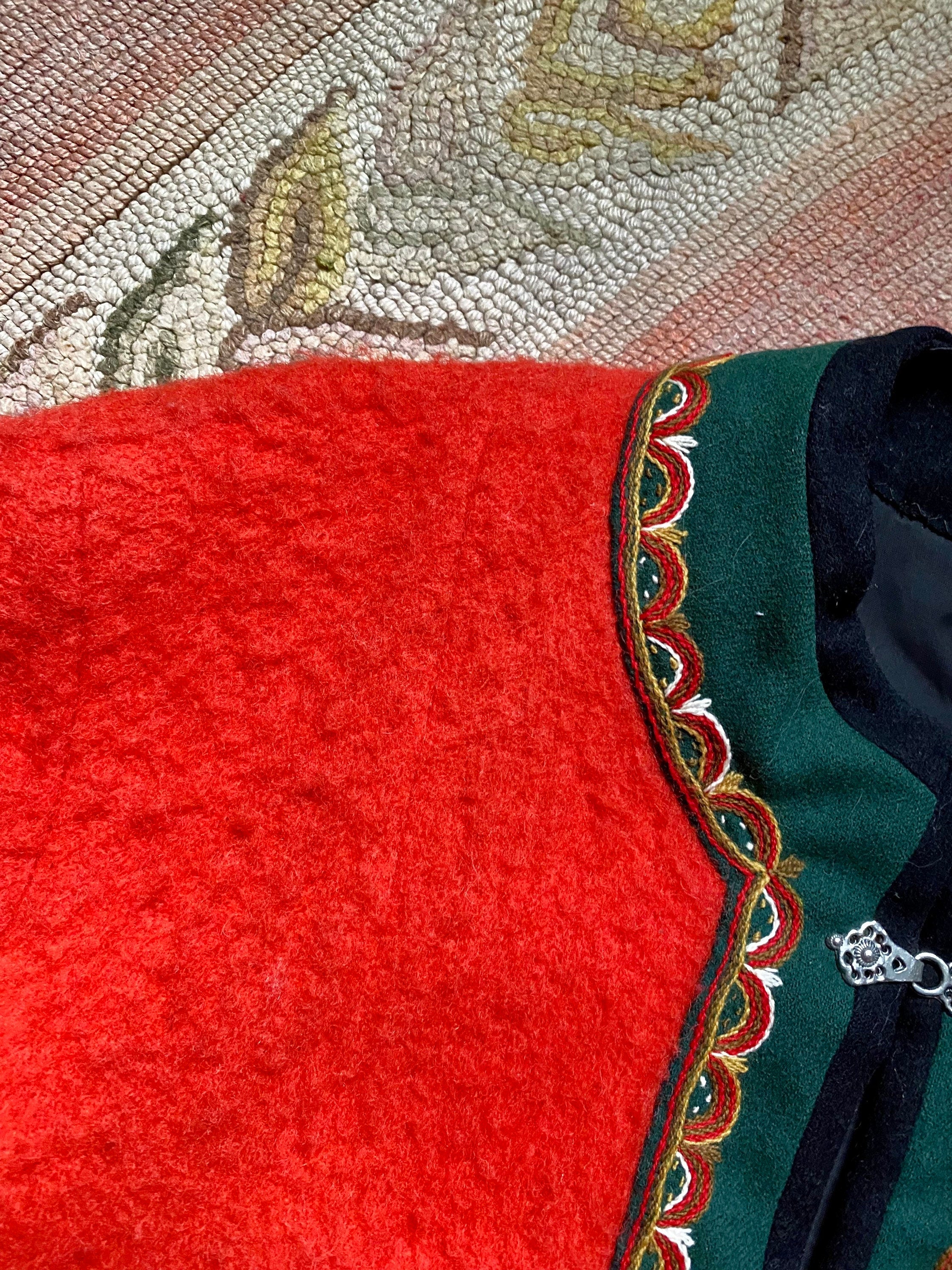 Vintage 70s Cherry Red Wool Jacket Womens | Shop THRILLING