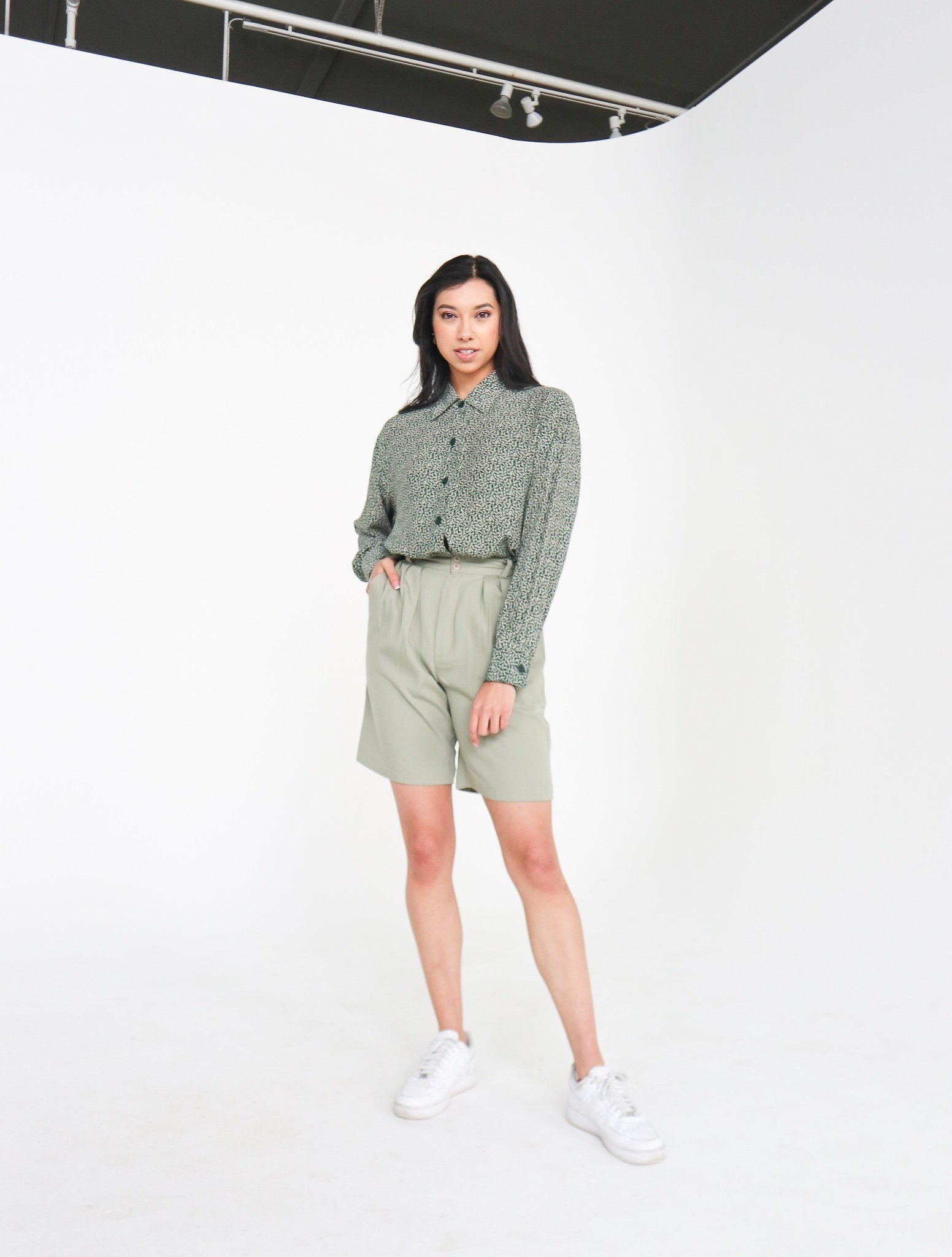 Vintage 90s Rafferty Green High Rise Shorts by Rafferty | Shop THRILLING