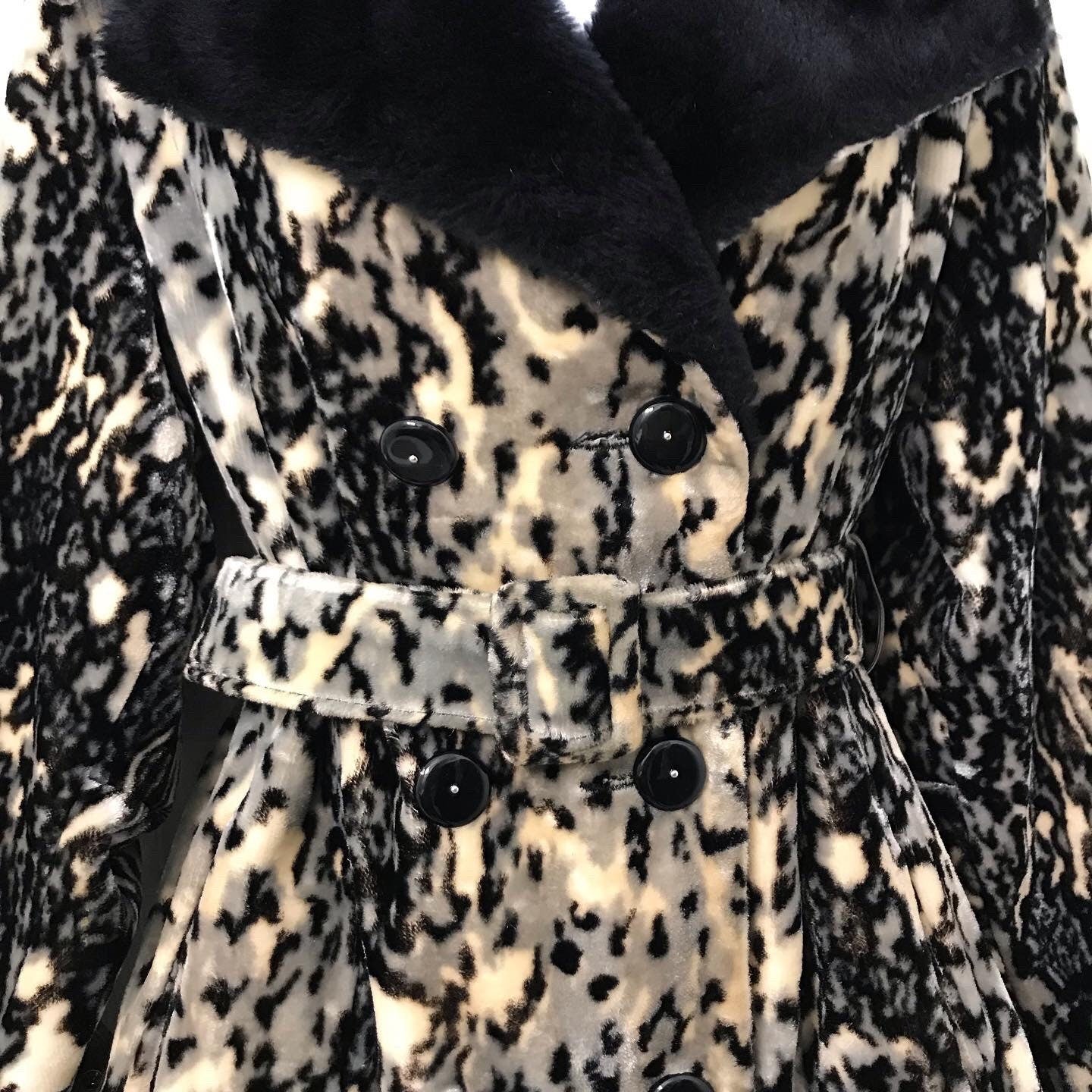 Funky Glam Vintage 70s Ocelot Snow Leopard Animal Cheetah Coat Jacket ...