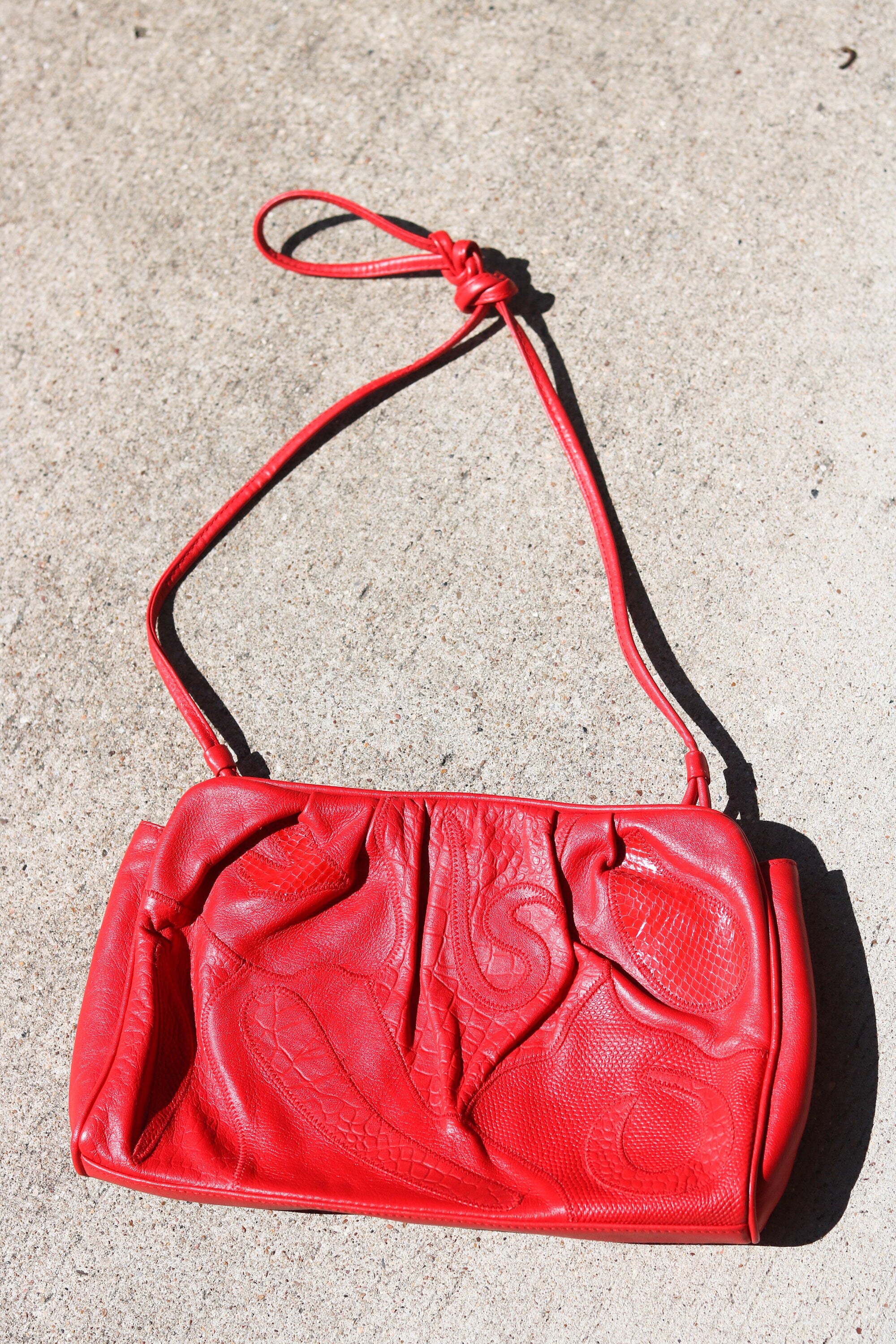 Vintage Red Clutch Leather 80s Purse | Shop THRILLING