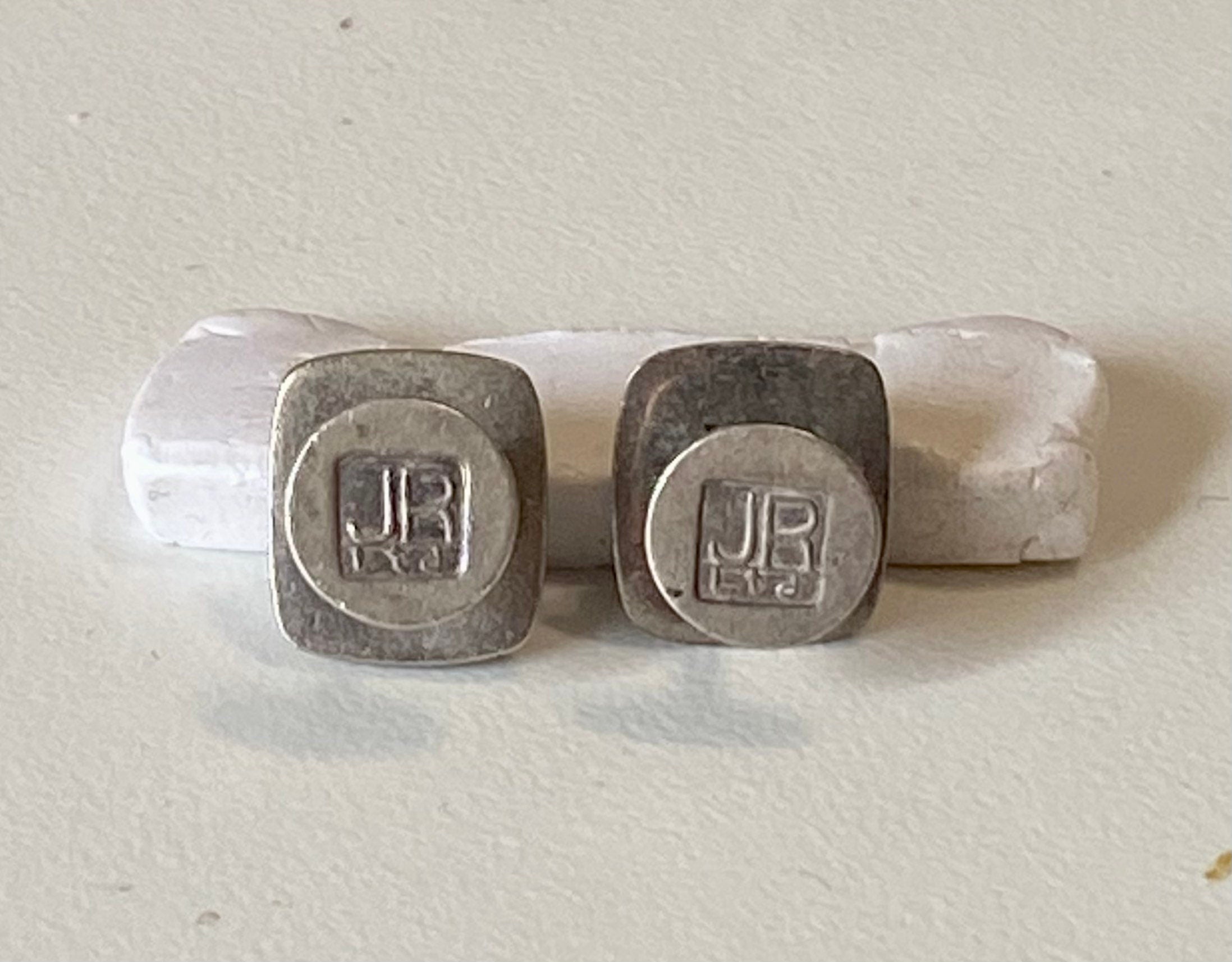 Vintage Signed Jr Sterling Silver Men's Cuff Link's with Black Stone by ...