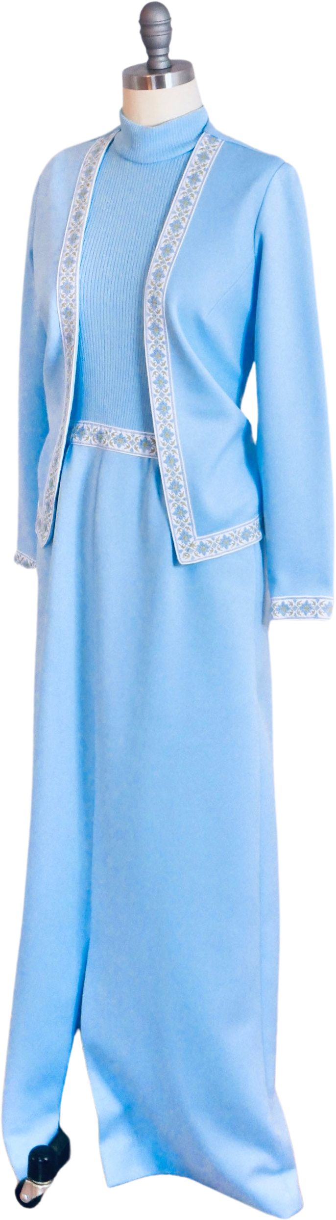 Vintage 70s Light Blue Maxi Dress by Allison Ayers | Shop THRILLING