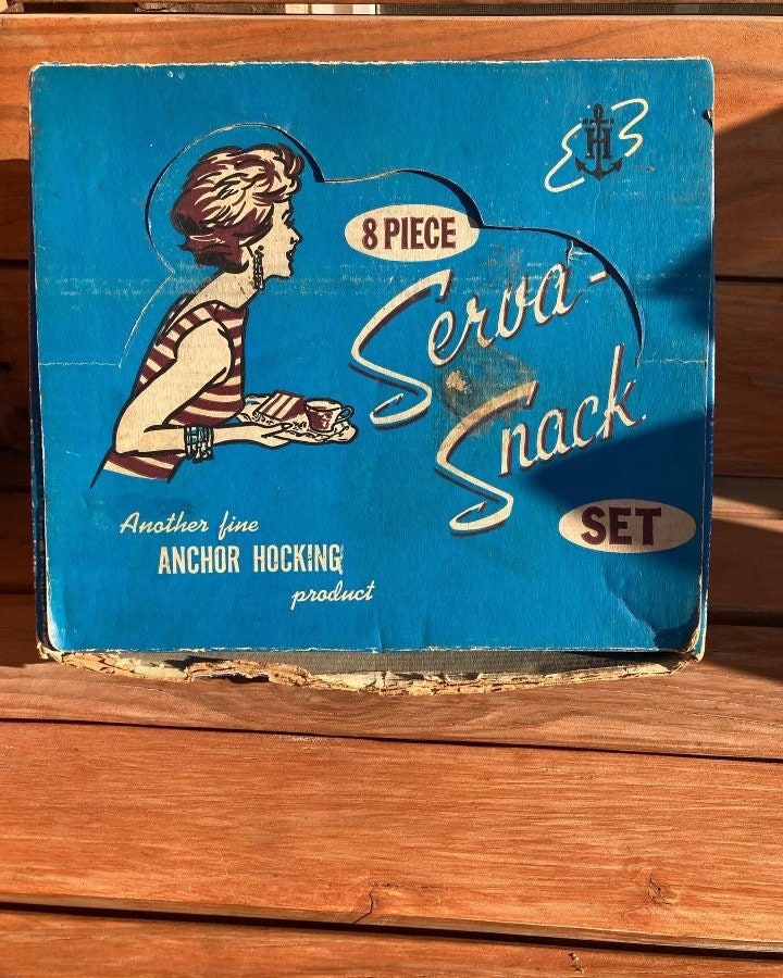 Vintage Anchor Hocking Serva-Snack 8 Piece Set by Anchor Hocking | Shop ...