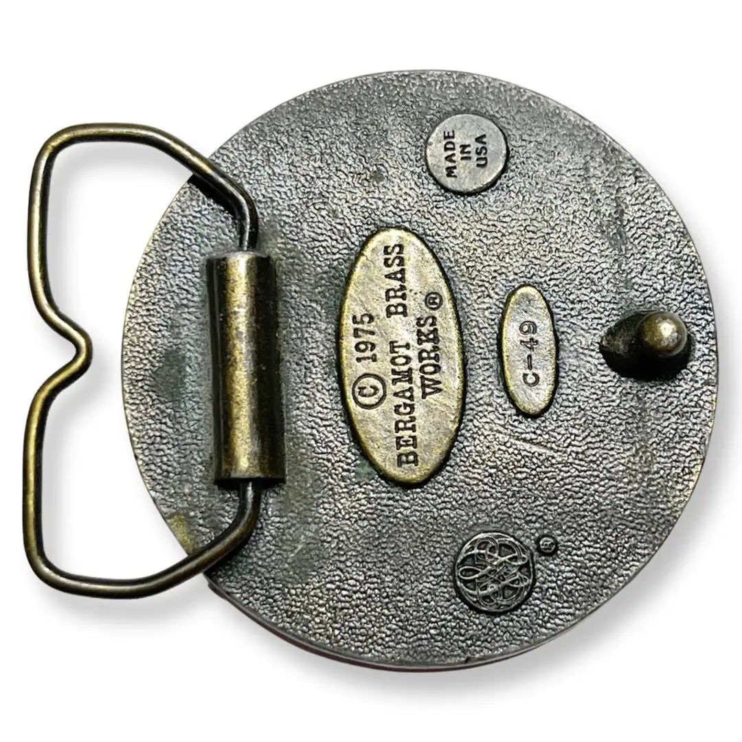Vintage 1975 Bergamot Brass Works Schooner Round Belt Buckle | Shop ...