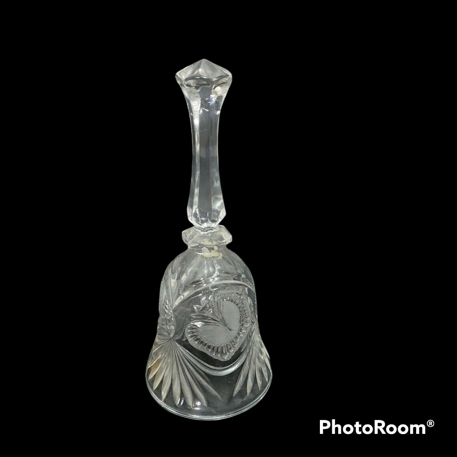 Vintage 70s 24% Etched Hand Cut Lead Crystal Dinner Bell By Leonard ...